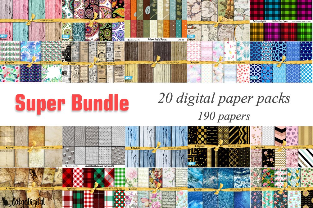 Printable Digital Papers Bundle (882028)