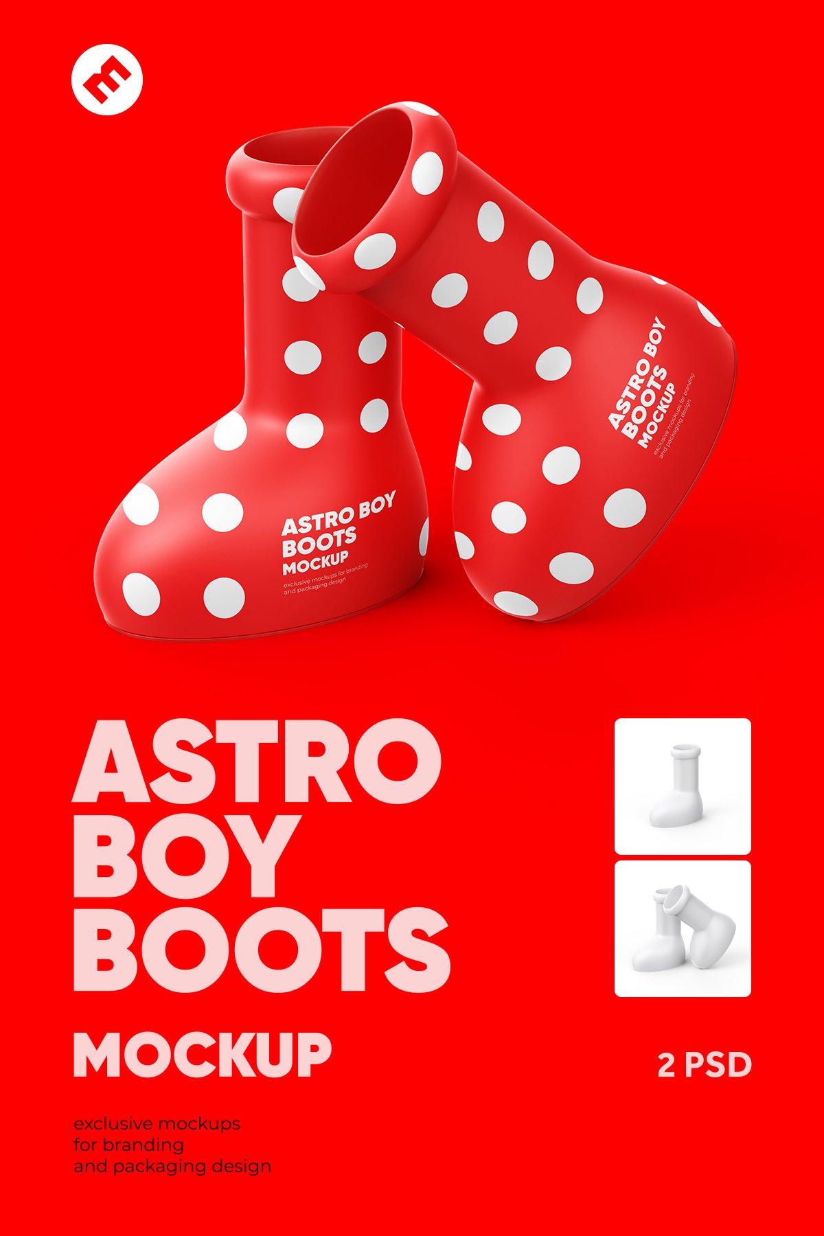 Astro Boy Boots Mockup - 2 PSD