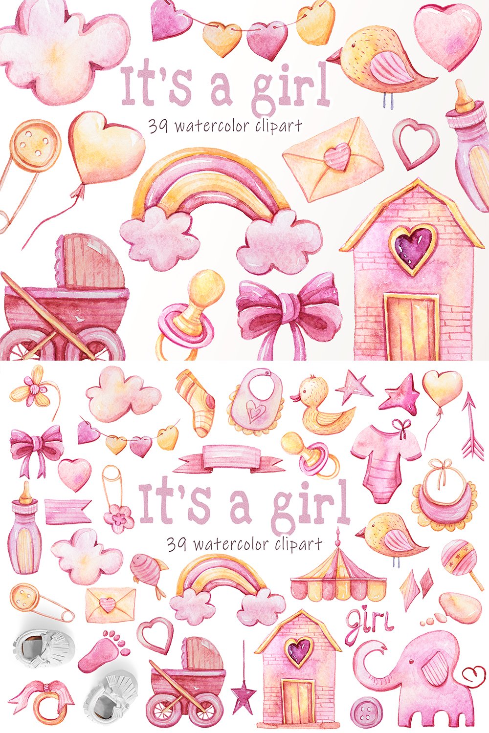 It's a girl clipart. Baby girl clipart - 39 png files