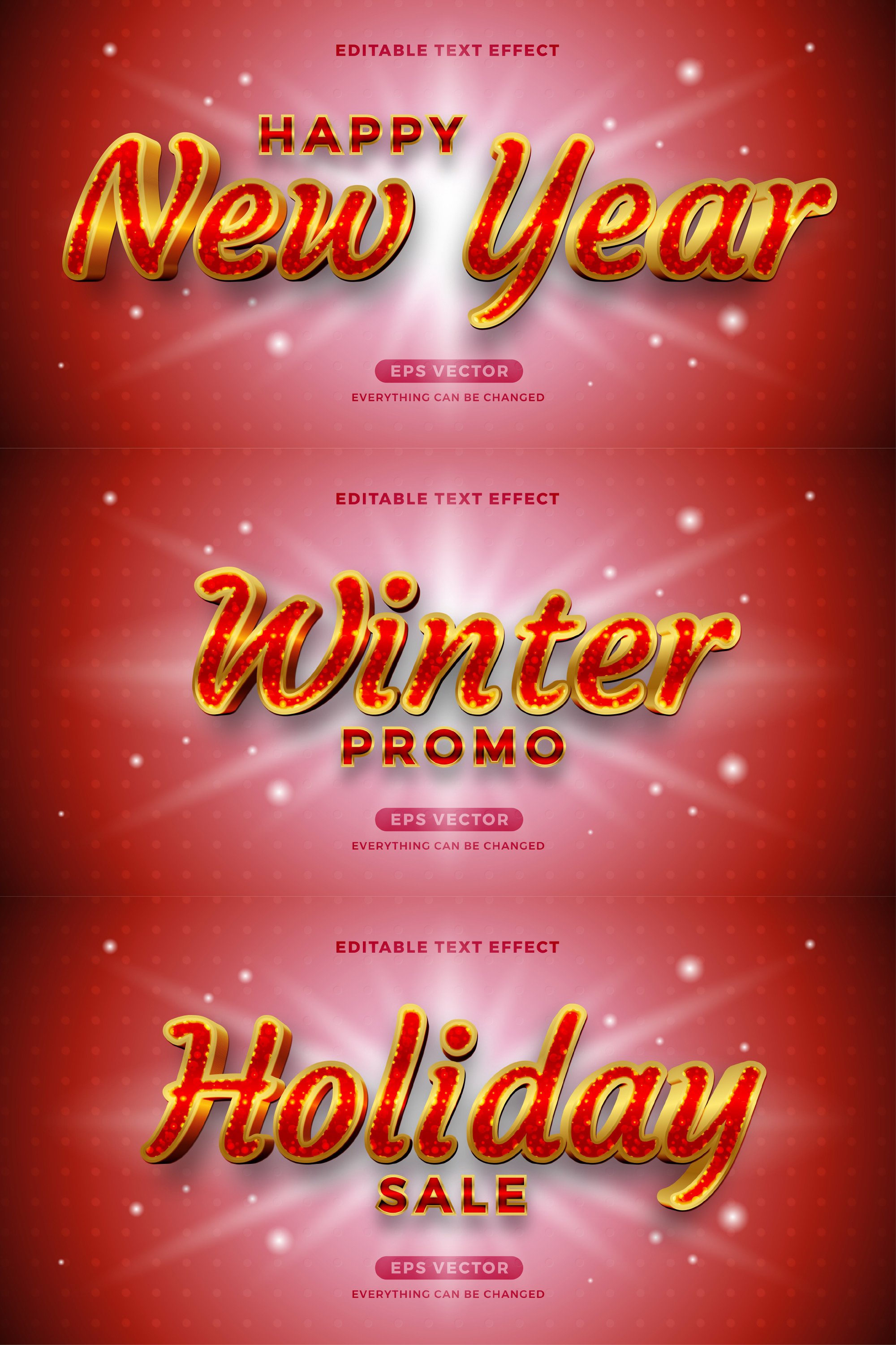 Happy New Year editable text effect style vector