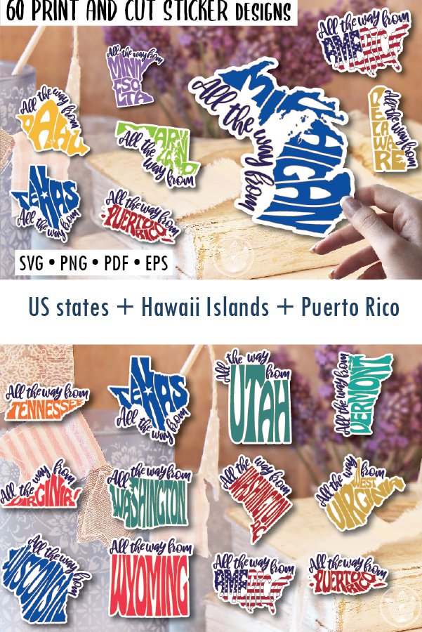 USA States Stickers | All the Way From America States