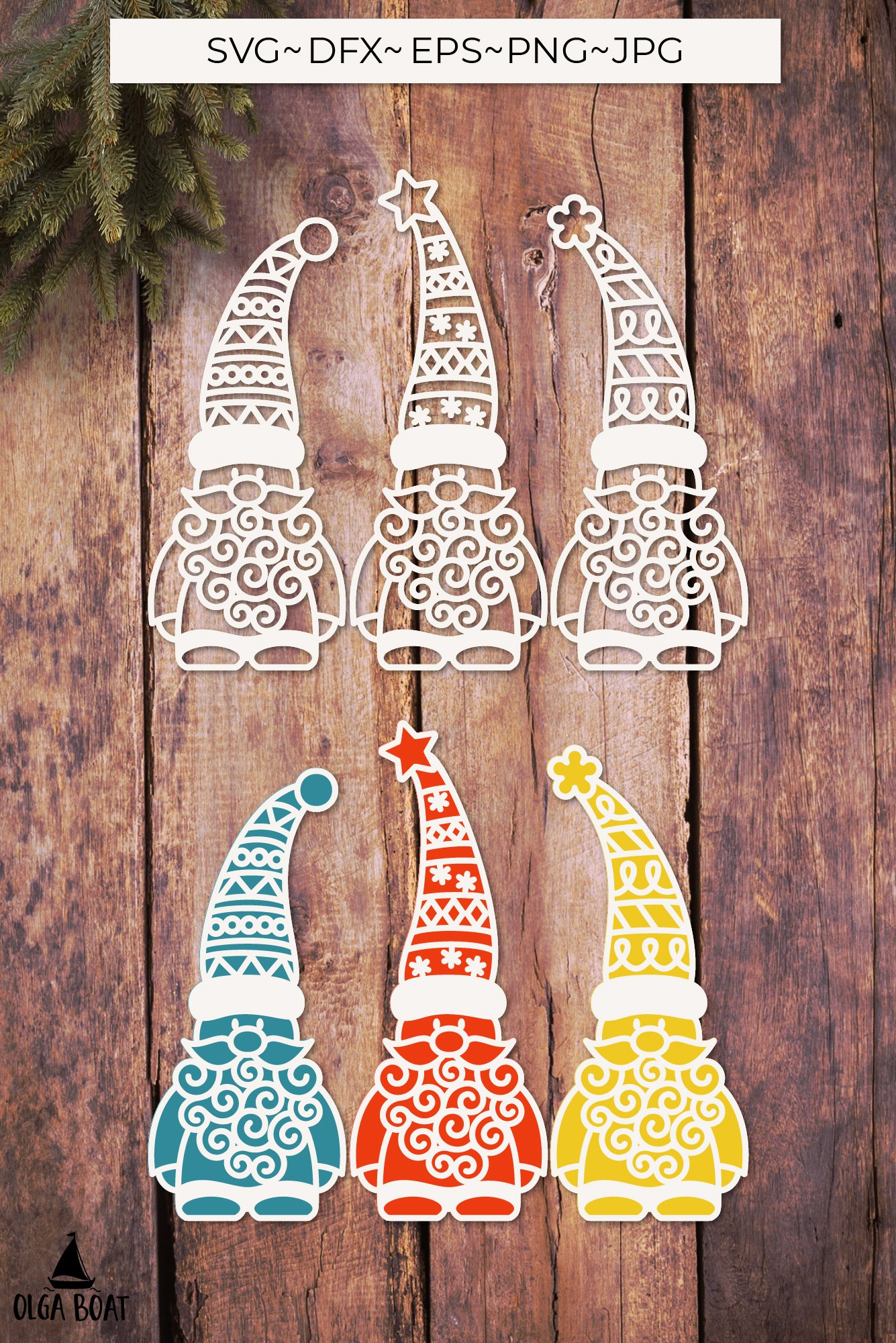 Christmas Gnomes Cut File Layered Gnome Paper Cutting