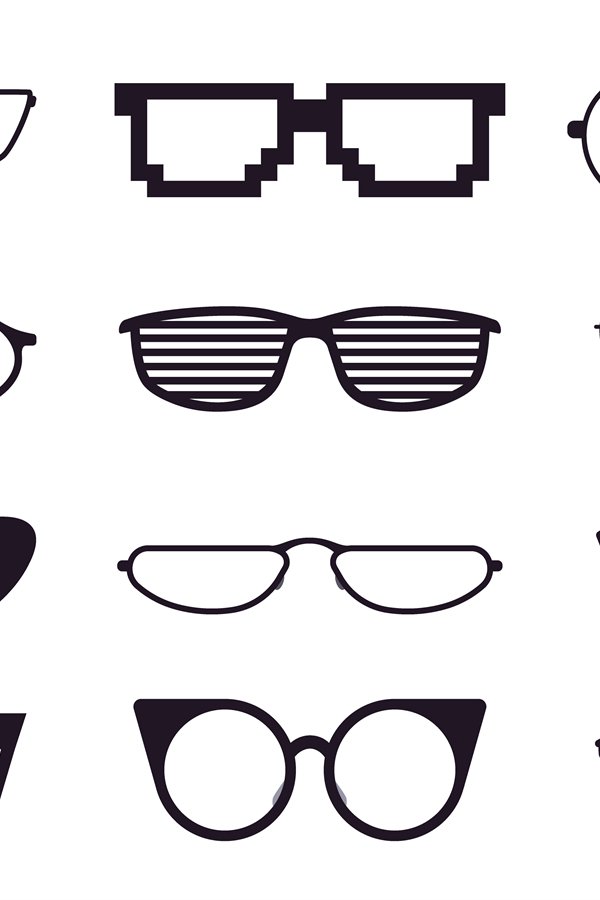 Spectacles silhouette. Glasses frames, optics eyewear
