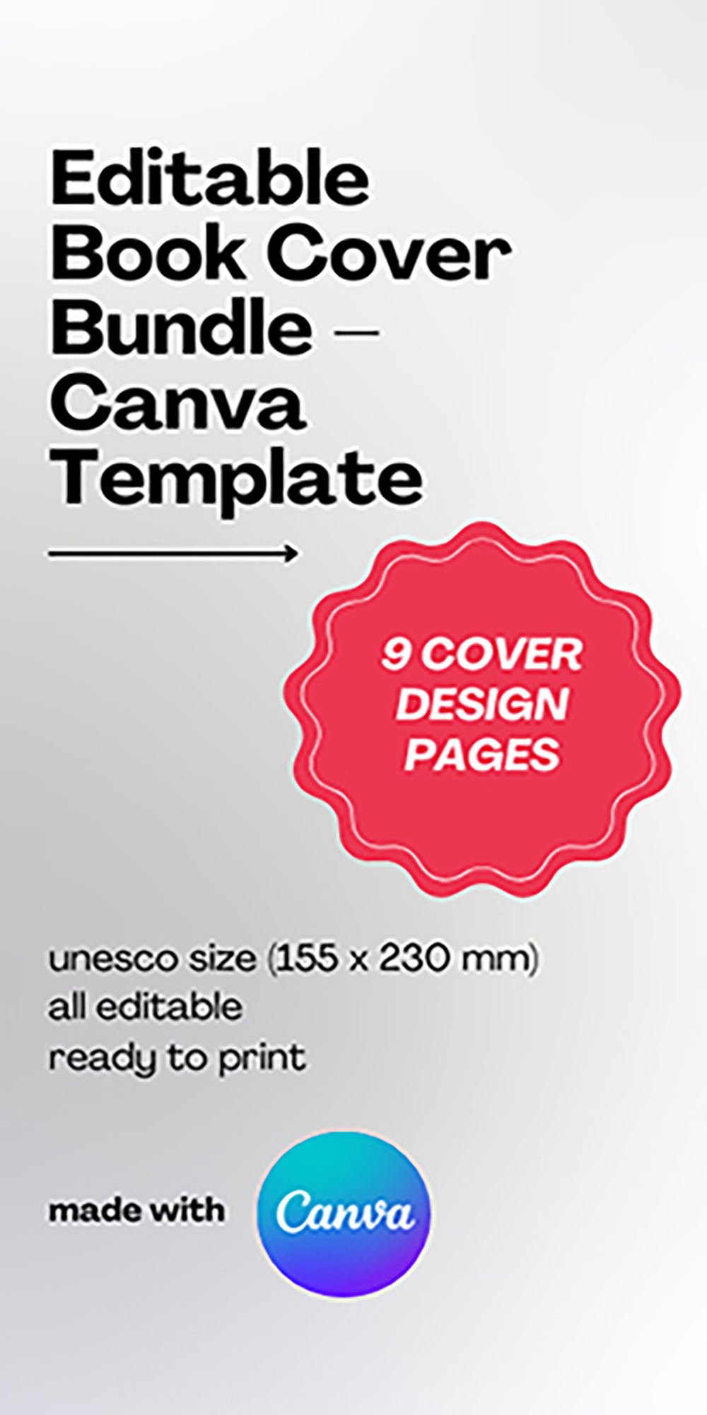 Editable Book Cover Bundle Canva Template