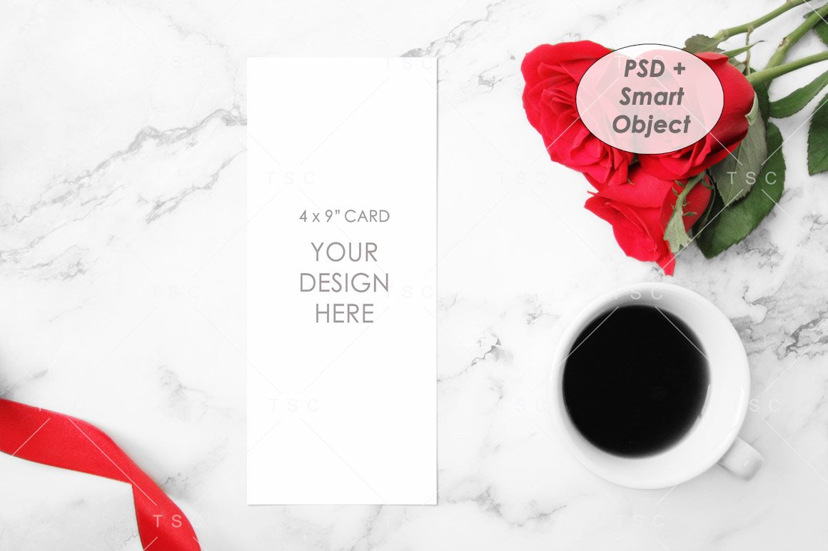 Program / Menu Card Mockup / 4x9 Card (1192370)