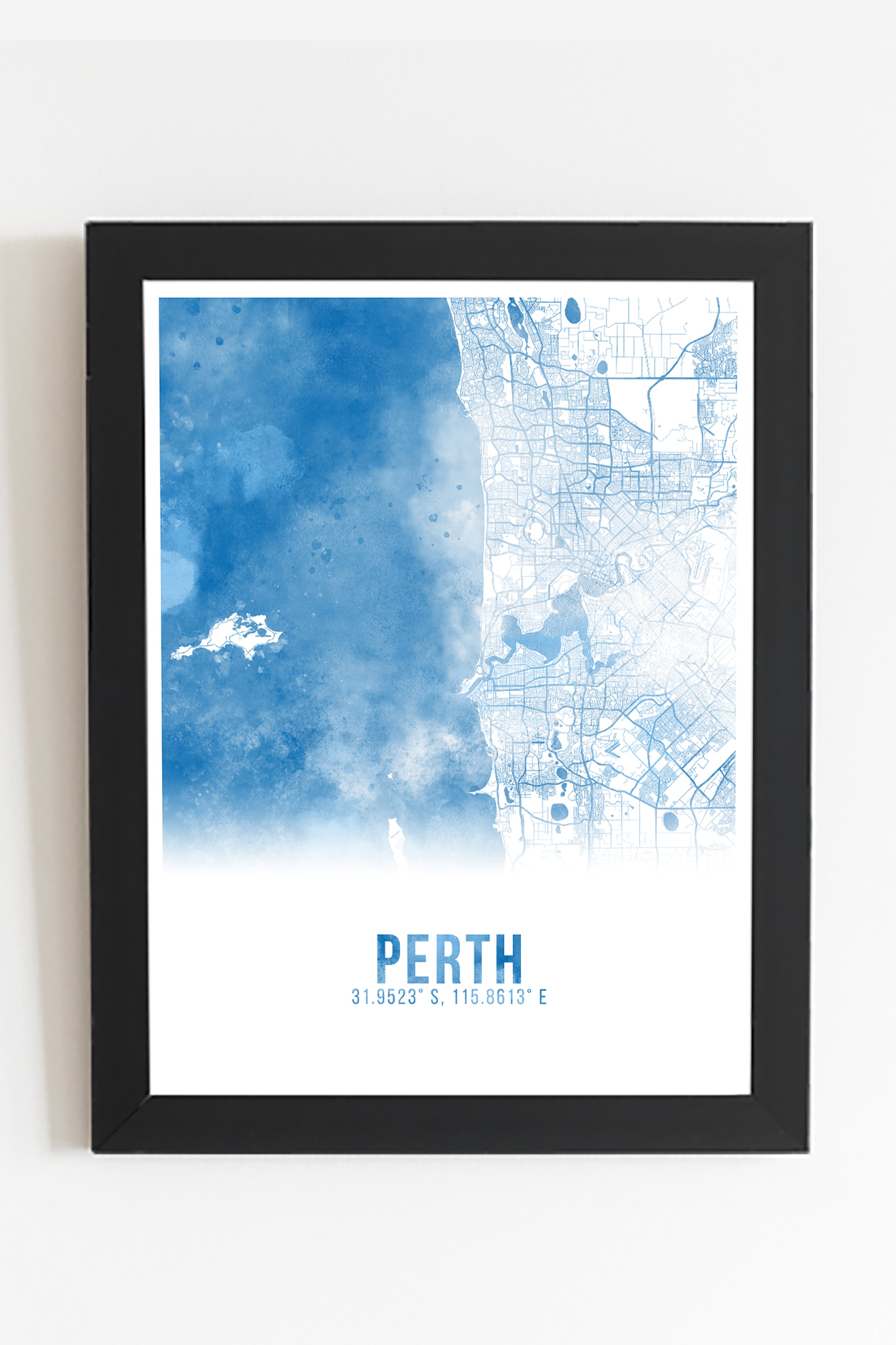 Perth Watercolor City Map Poster