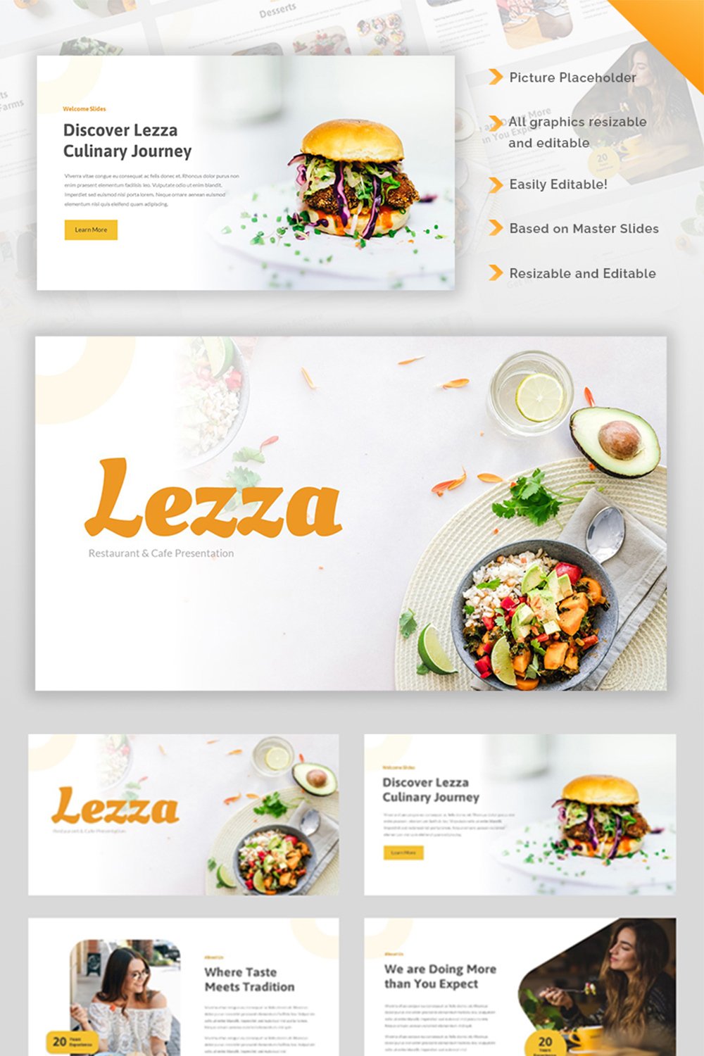 Lezza - Restaurant & Cafe Google Slides Template