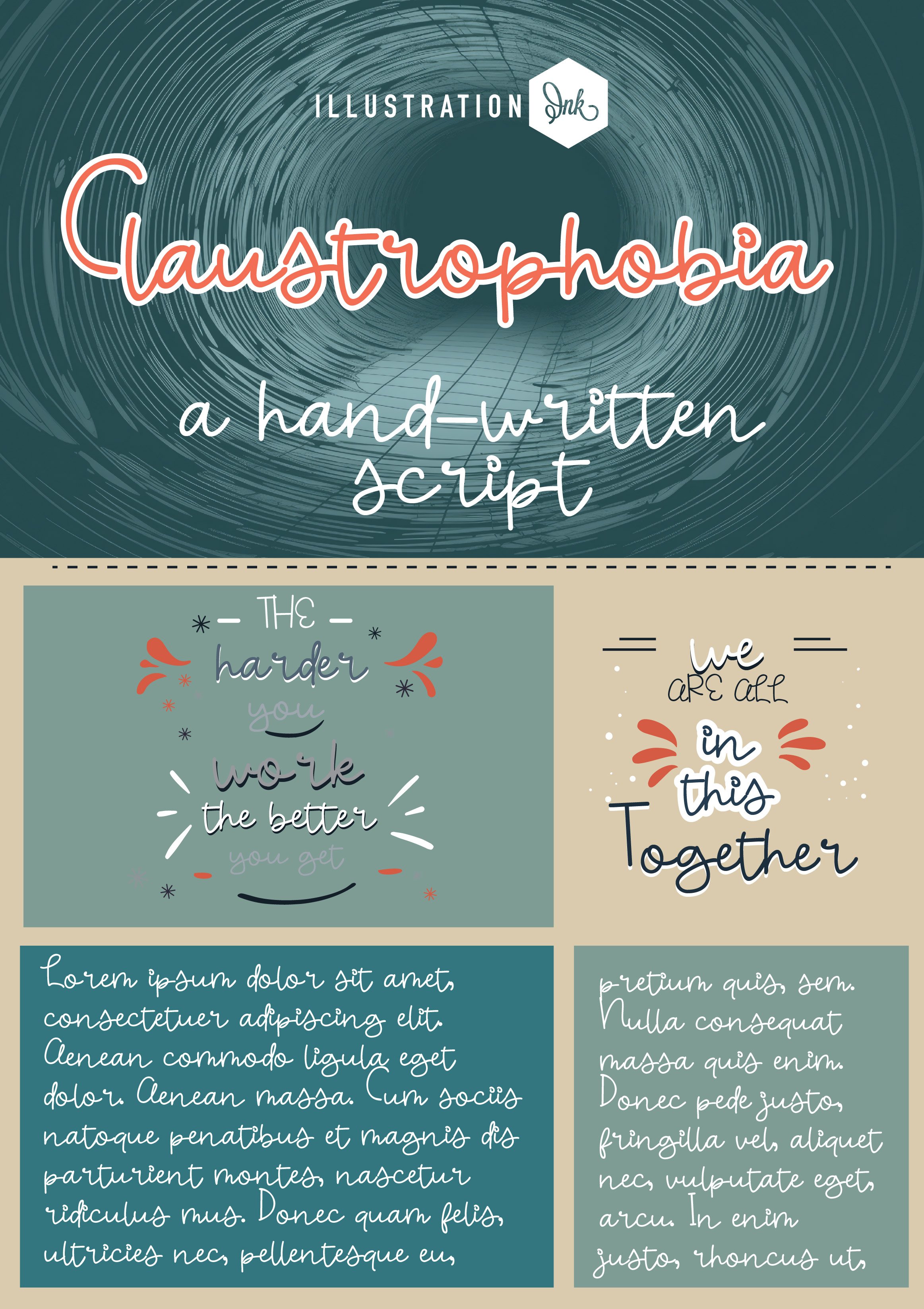 Handcrafted cursive script