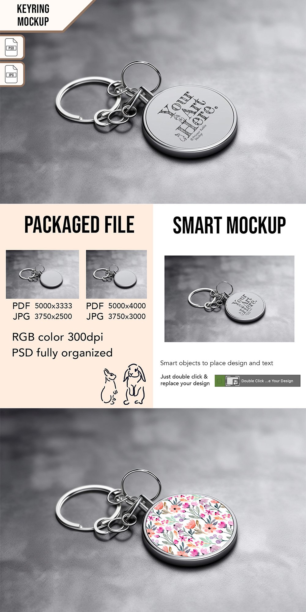 Keyring Smart Mockup PSD & JPG Template Graphic (2770399)