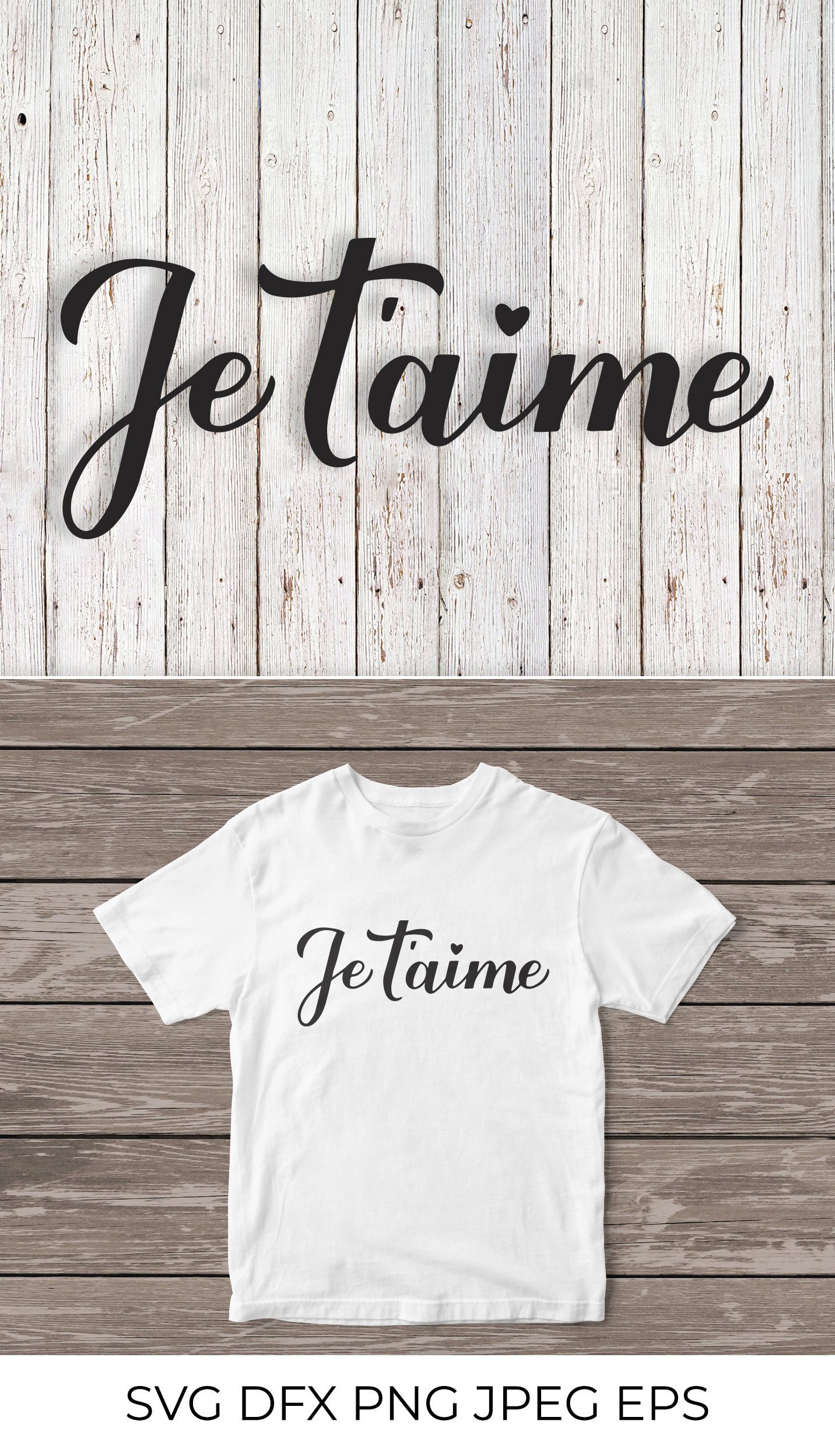 Je t'aime calligraphy hand lettering. I Love You in French