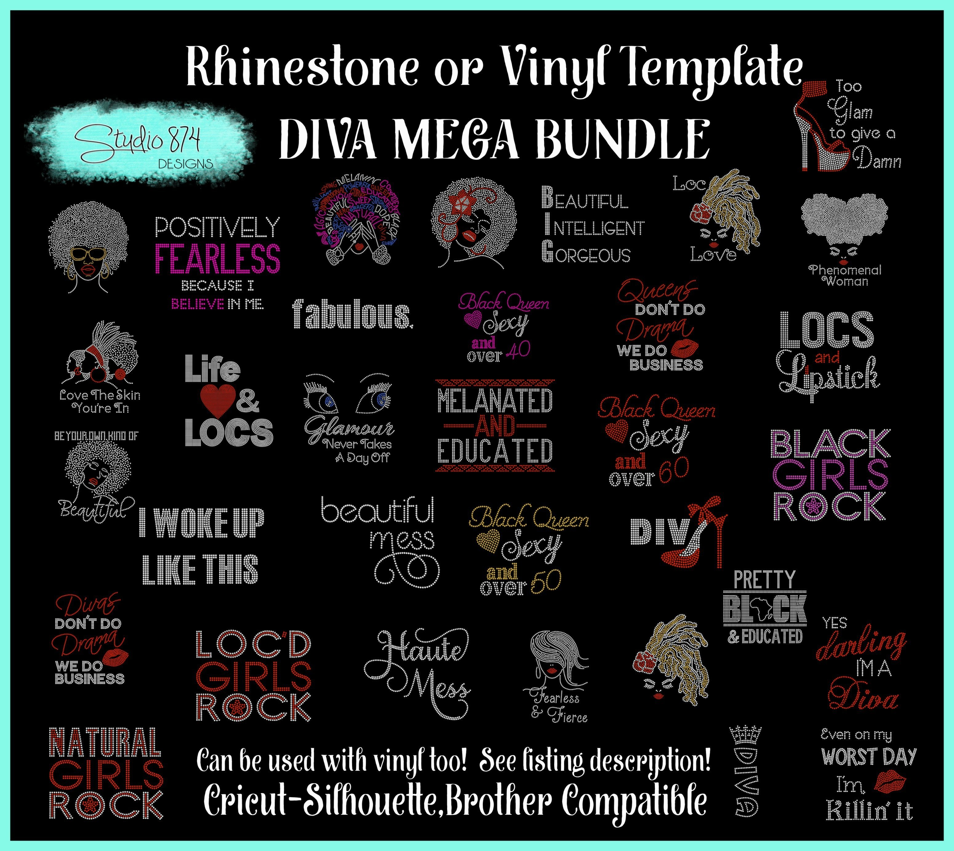 Diva rhinestone SVG mega bundle