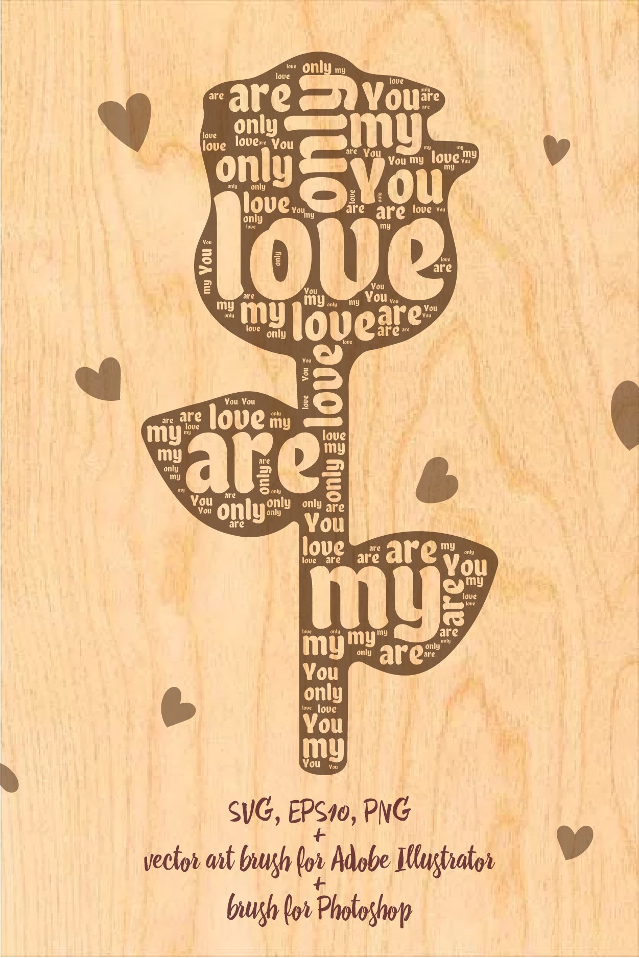 Flower with words of love