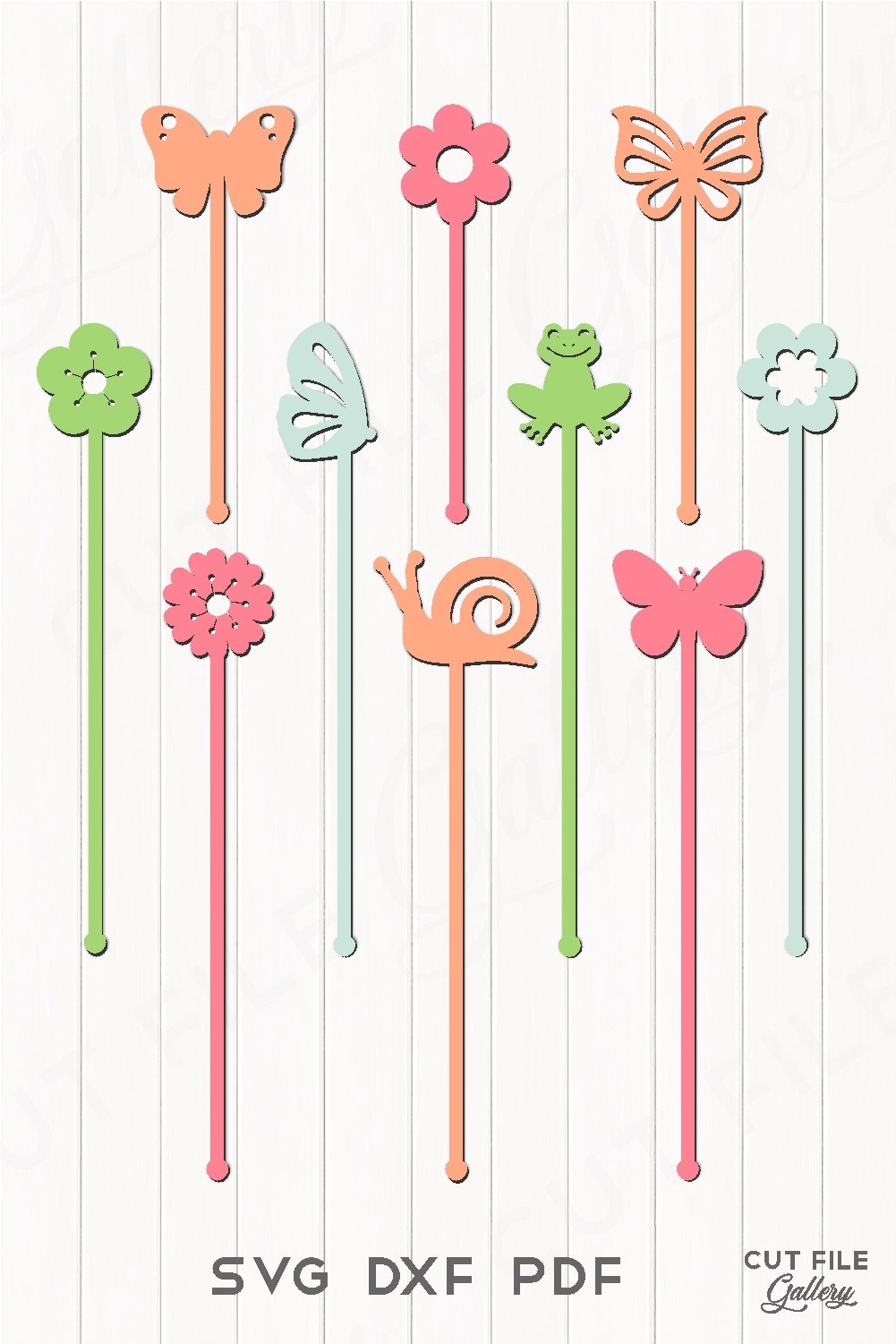 Spring stir sticks svg, Spring drink stirrers svg cut file