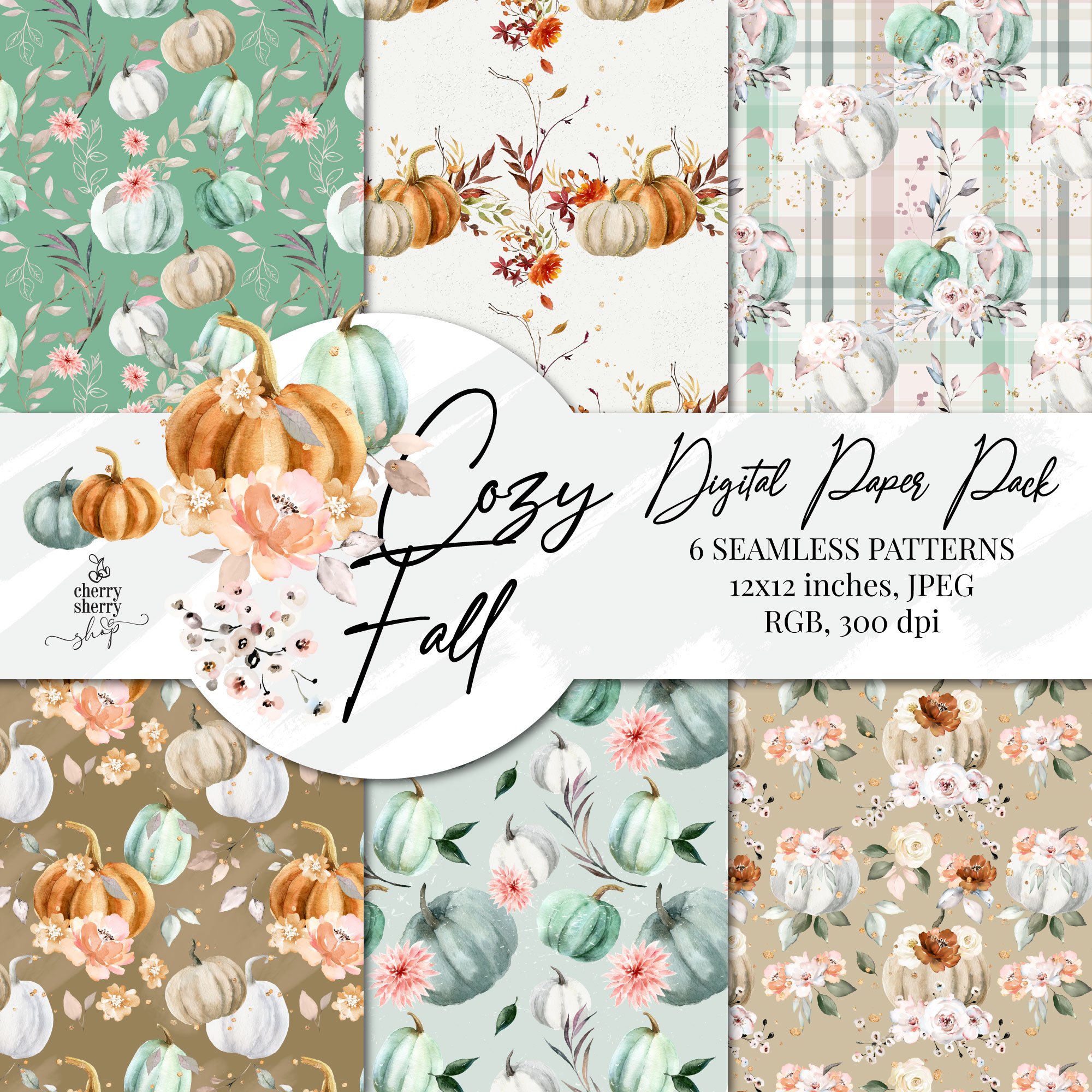 Cozy Fall Digital Paper Pack, Autumn Seamless (948213)