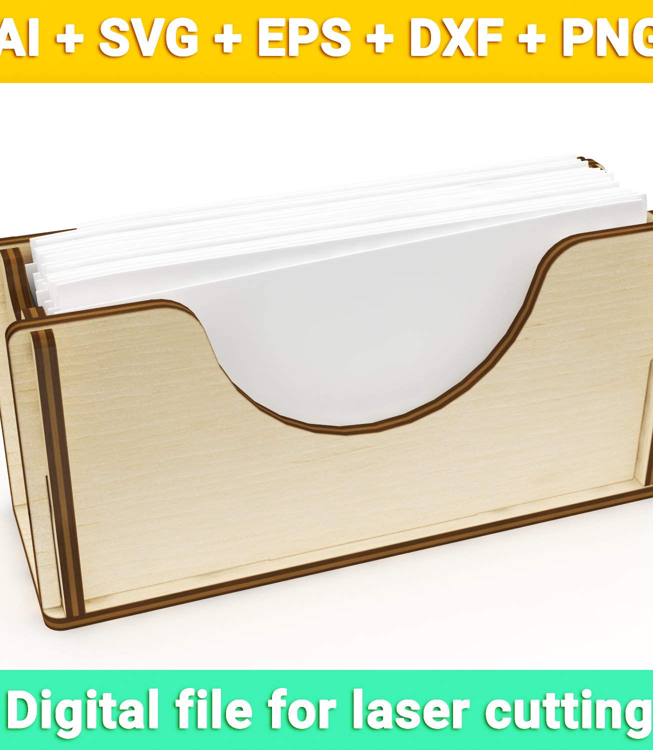Simple napkin holder vector for CNC svg vector file