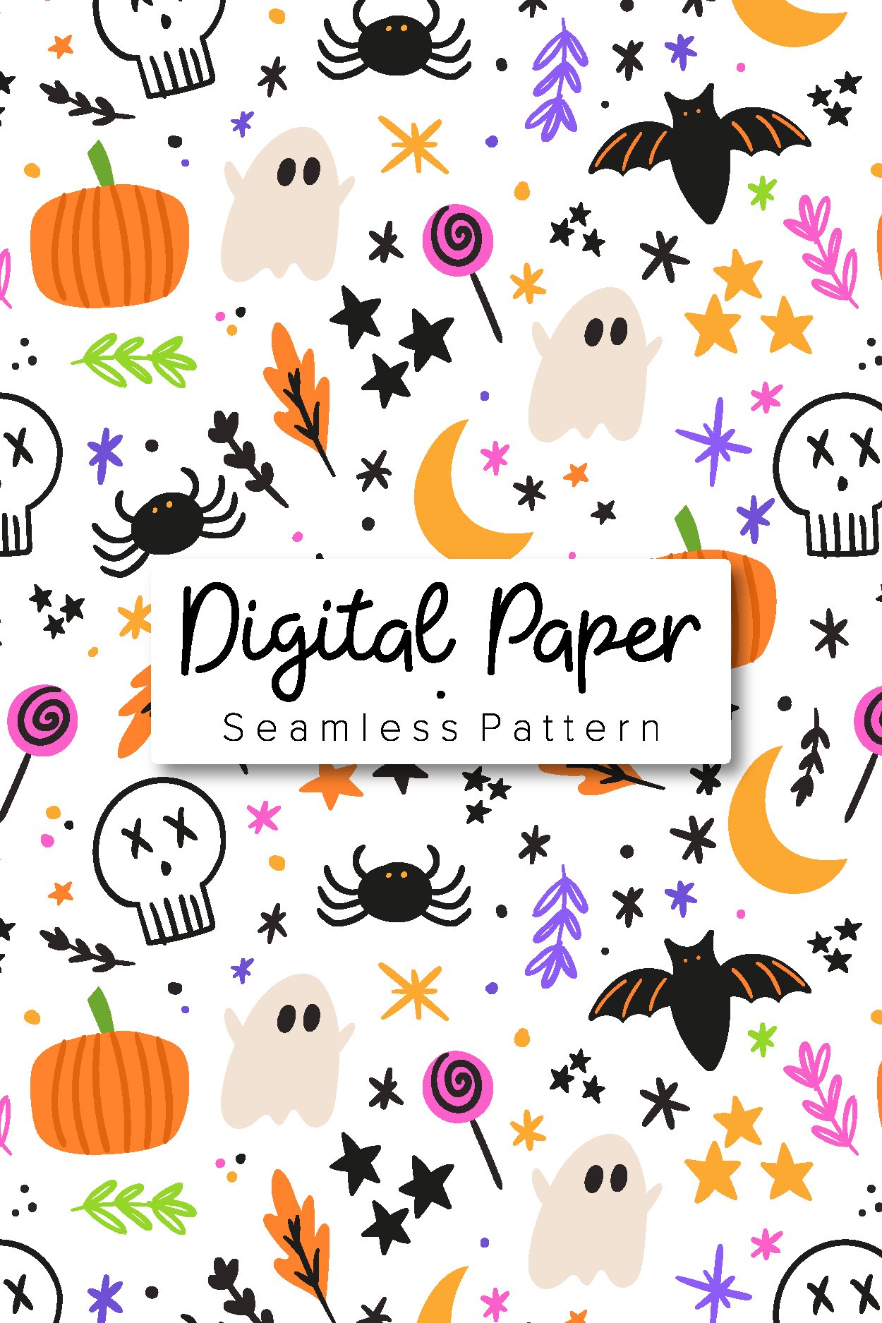 Doodle halloween pattern. Halloween background