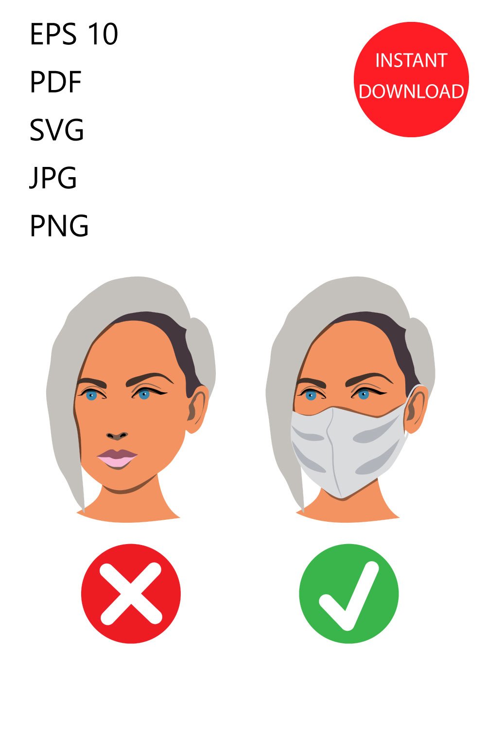 Face Covering SVG poster design EPS, PDF, SVG, JPG, PNG