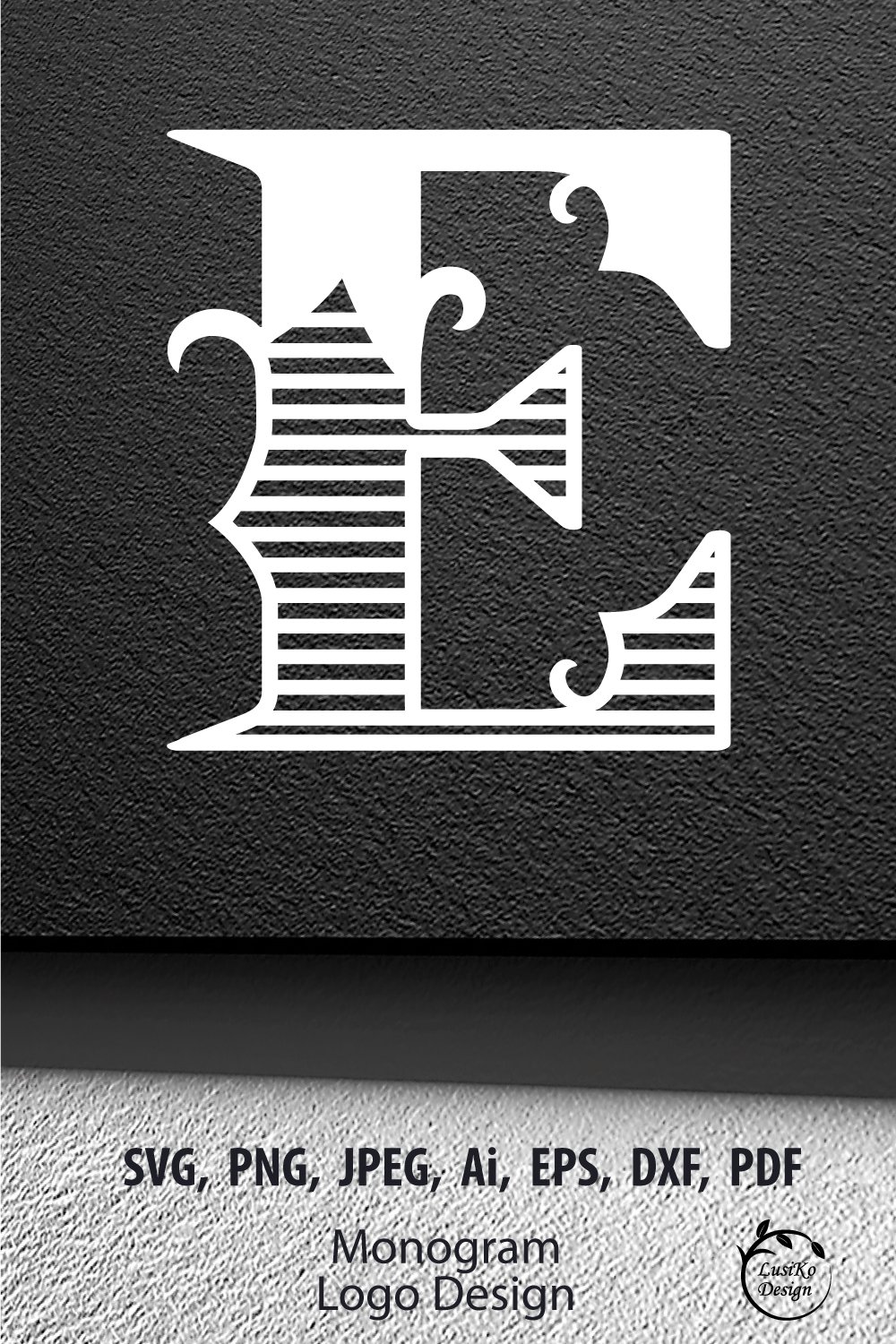 Monogram letter E. Logo Design Letter E. Men masculine sign