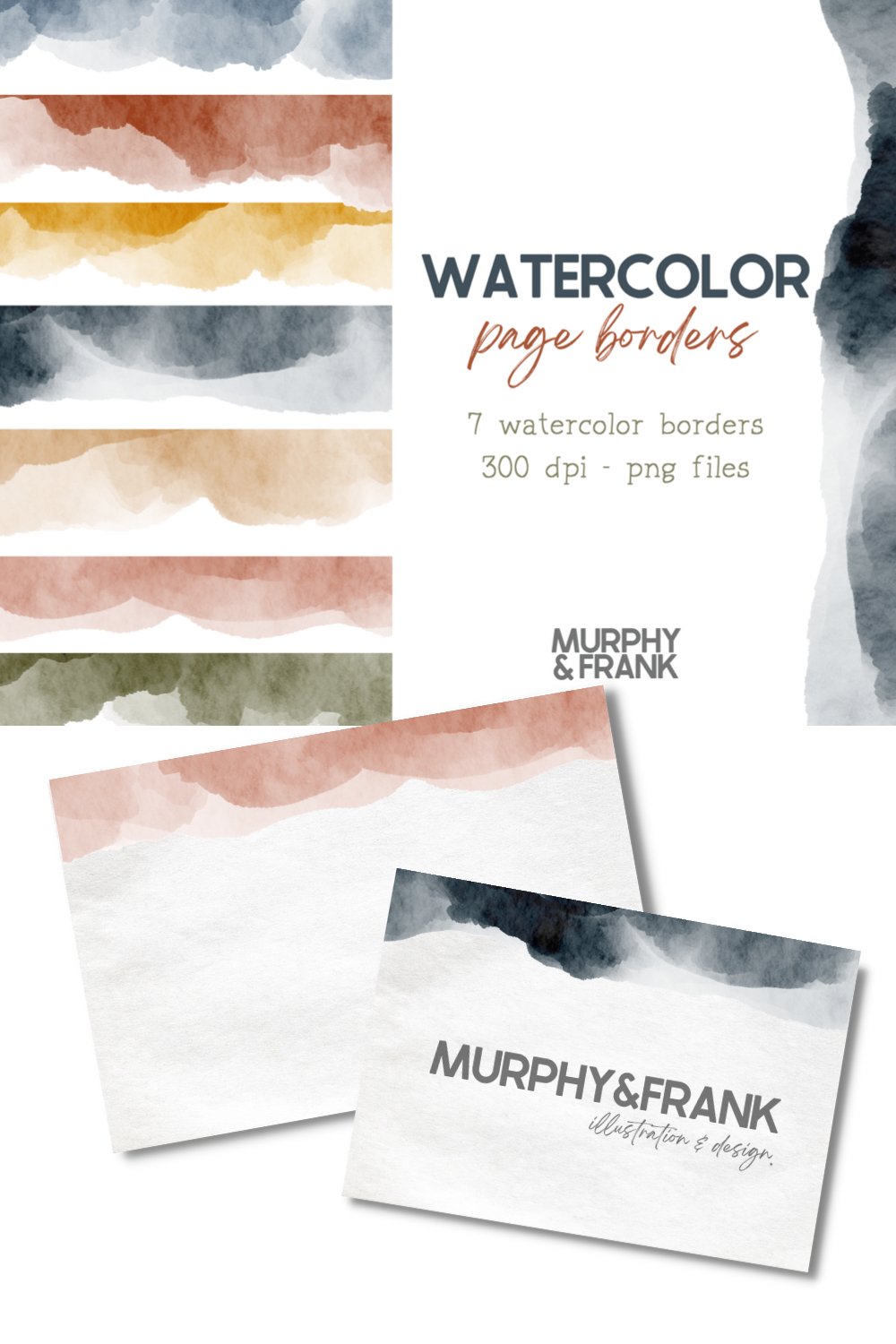 Watercolor Page Borders Clipart