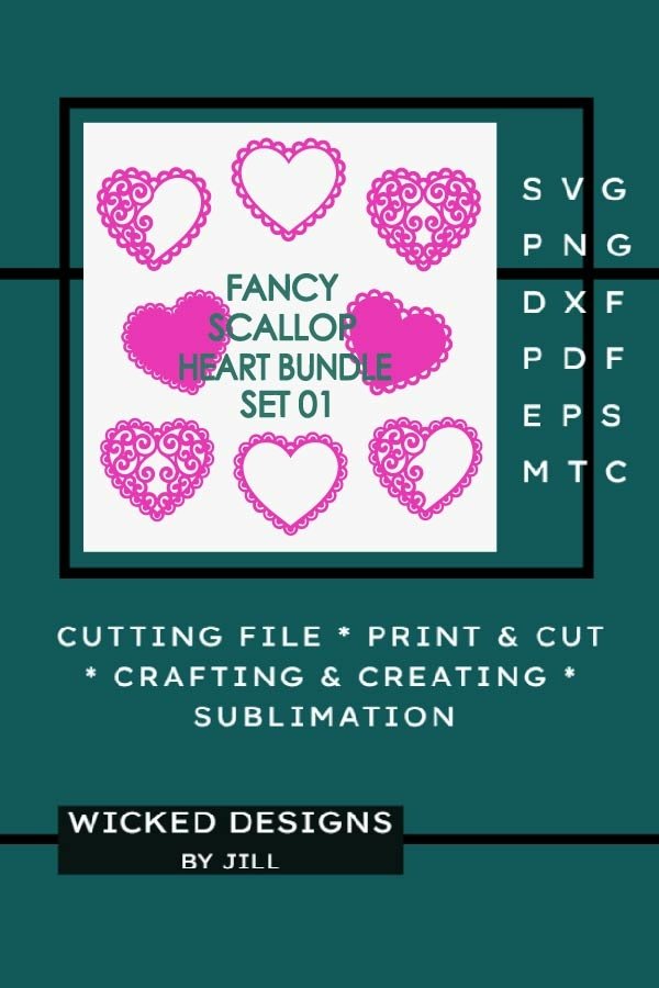 FANCY Hearts SET #01 SVG Cut File 8 DESIGNS