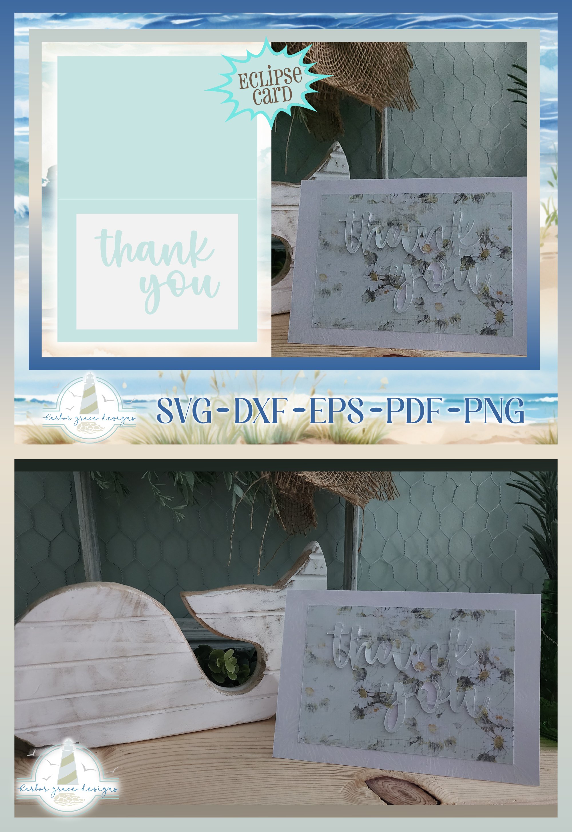Thank You Card - Eclipse Card SVG Template