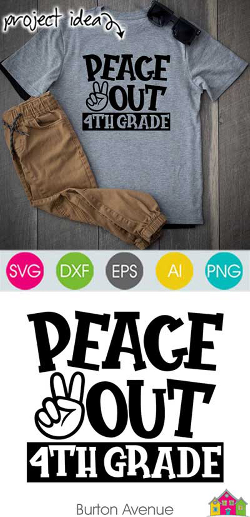 Peace Out 4th Grade SVG | Last Day of School SVG File