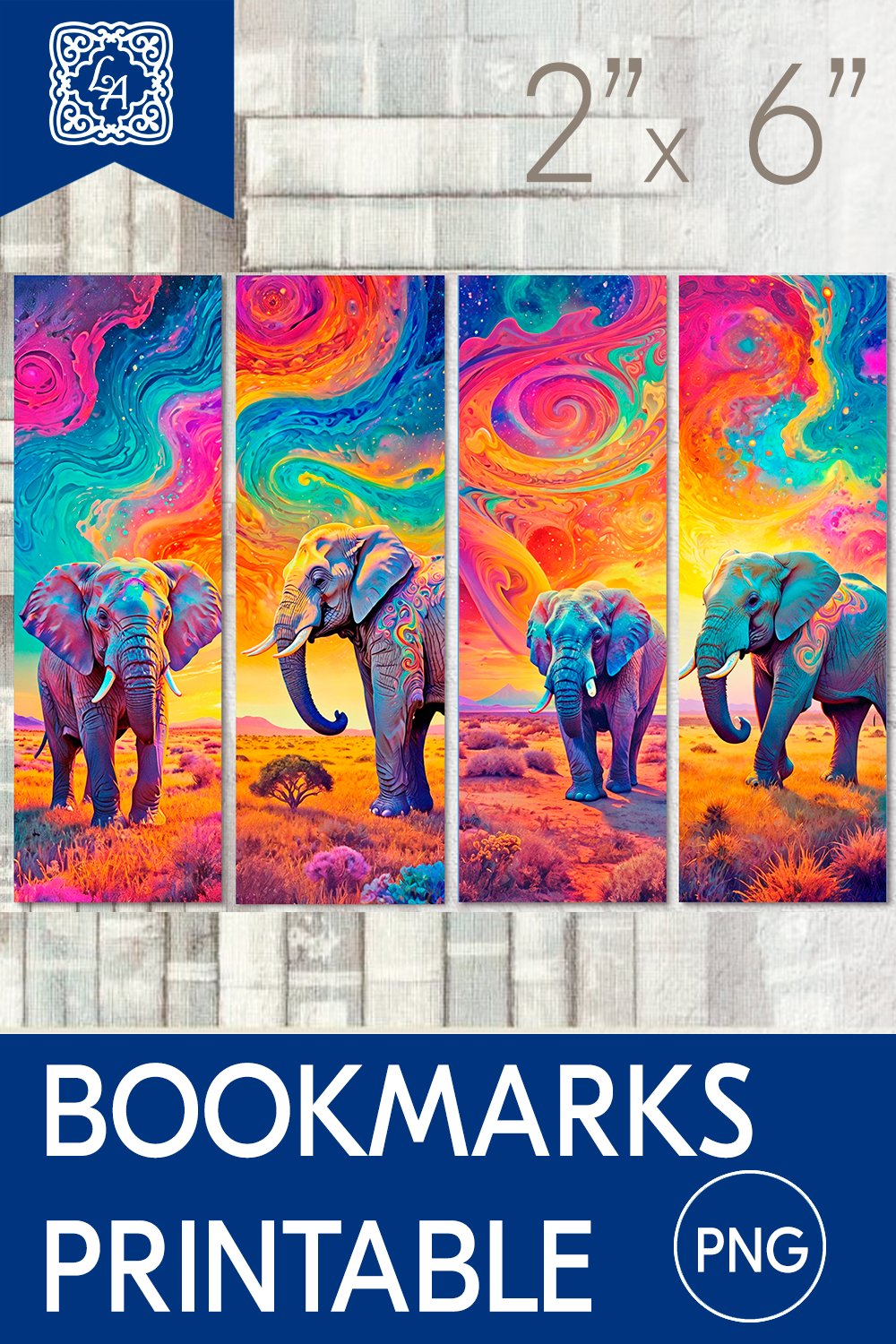 Rainbow Elephant Printable Bookmark