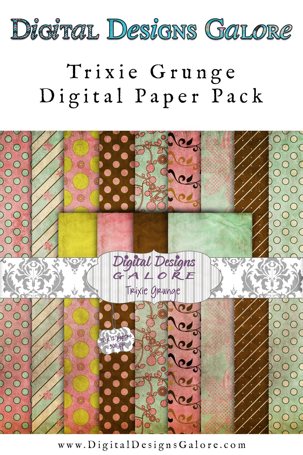 Trixie Grunge Digital Paper Pack