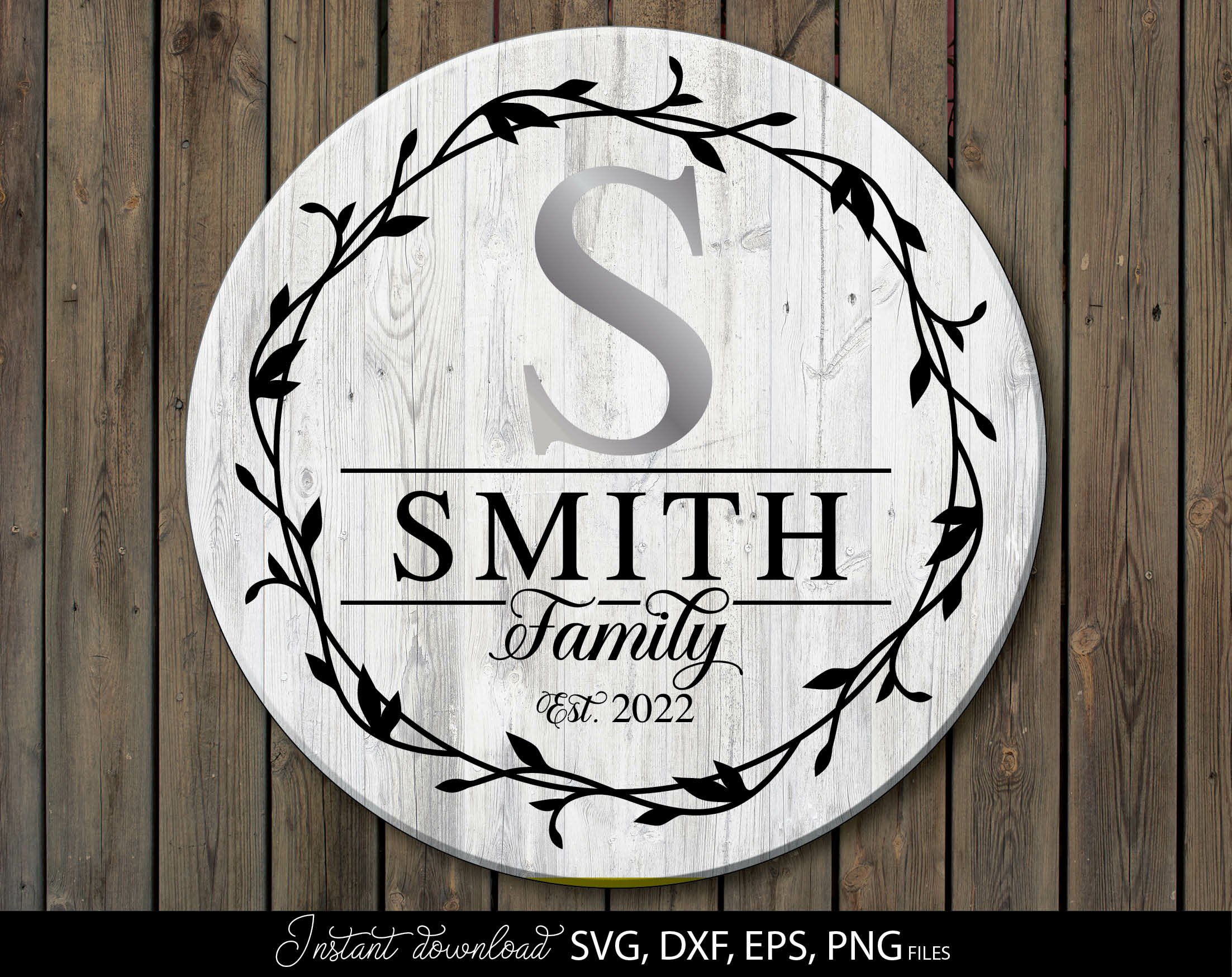 Monogram Circle SVG | Front Porch | Welcome Sign PNG