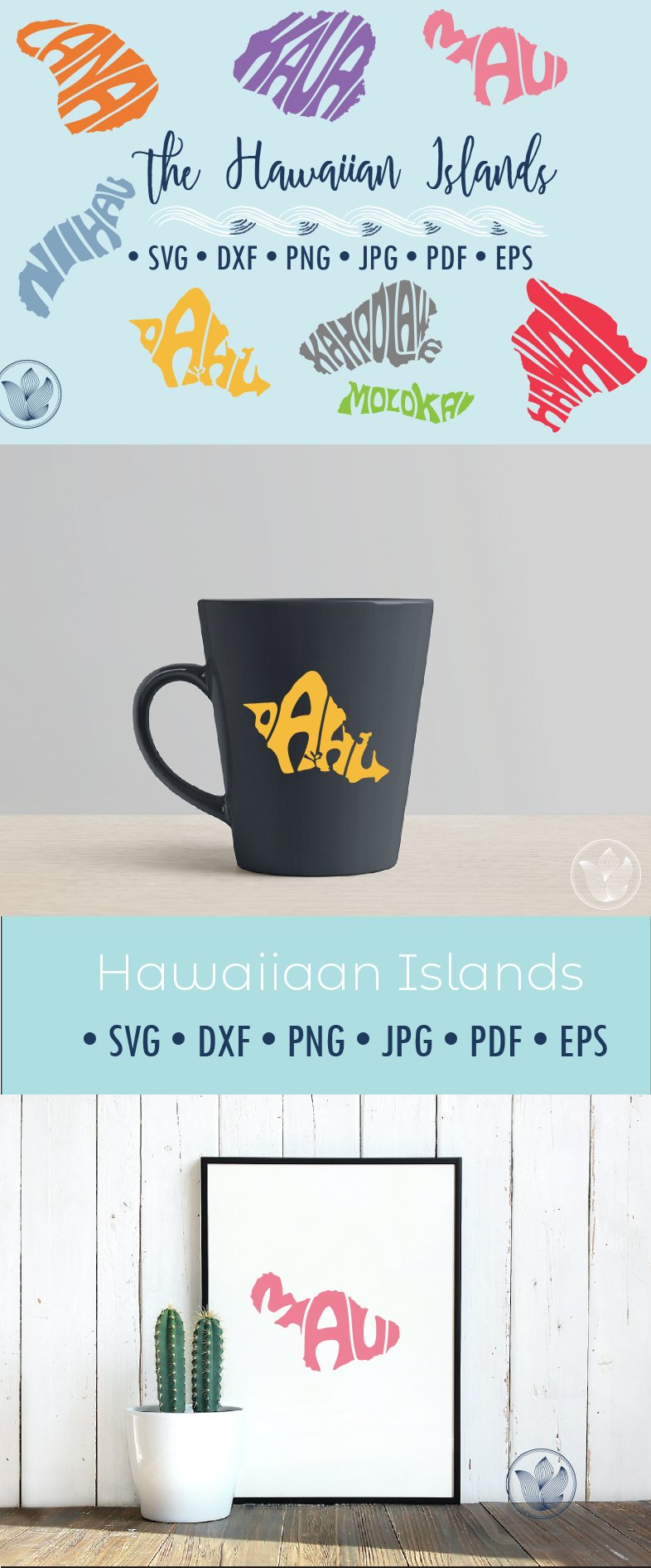 Bundle Hawaiian Islands SVG Cut Files