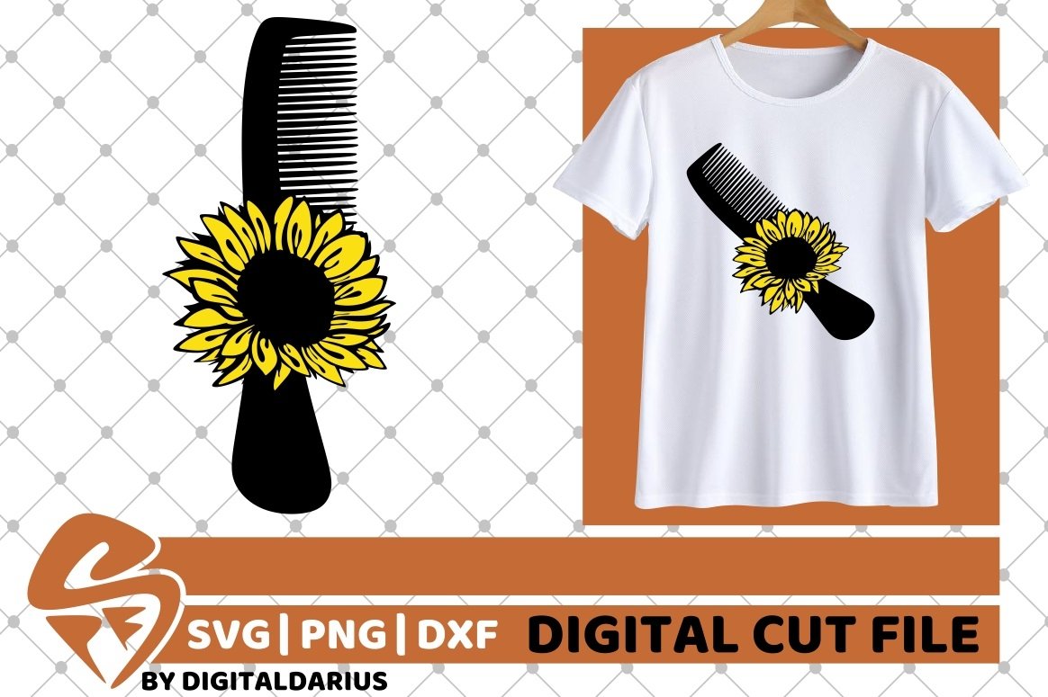 Hair Comb svg, Sunflower svg, Hair Stylist svg, (603761)