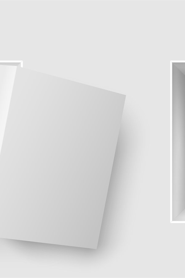 Top view box. Open package square boxes with open cap, empty