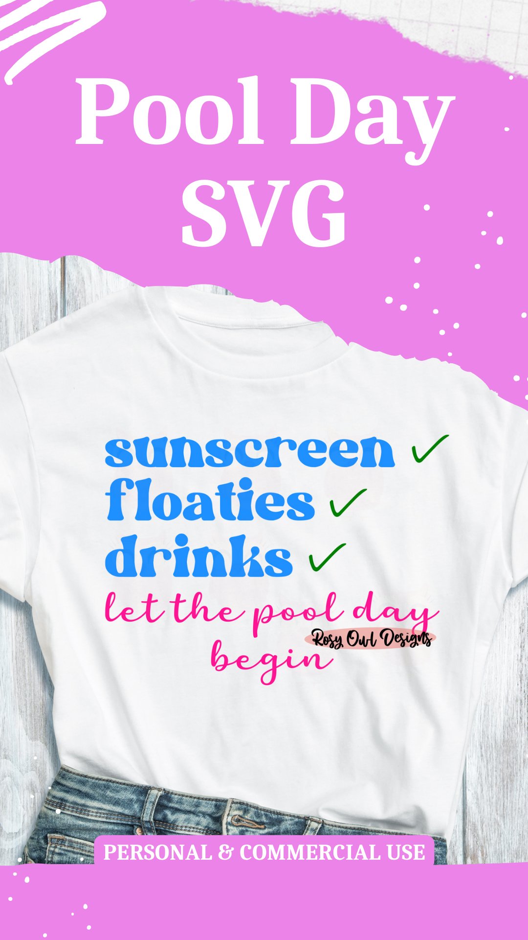 Pool Day SVG, Funny Summer Checklist