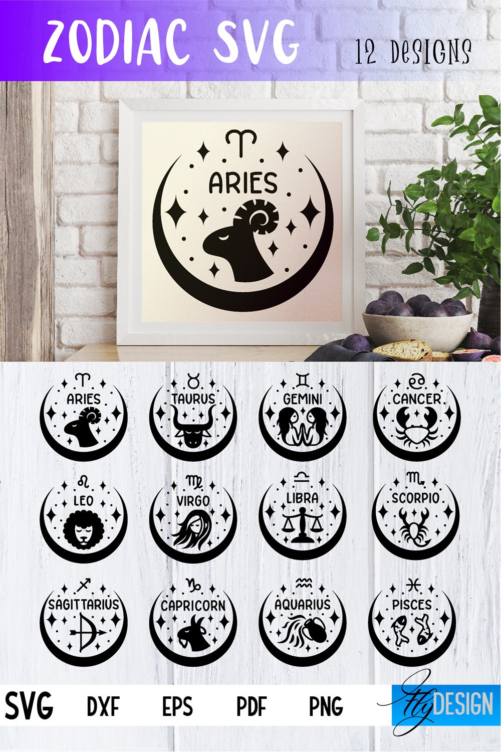 Zodiac SVG Bundle|Astrology SVG Design|Zodiac SVG v.2