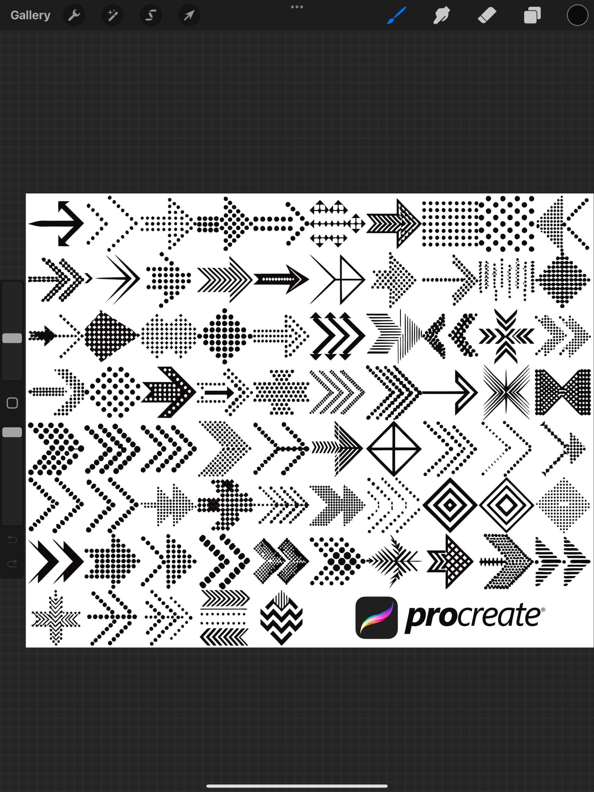 Arrow Icons Set 2 Procreate Brush Stamps, 75 Arrows