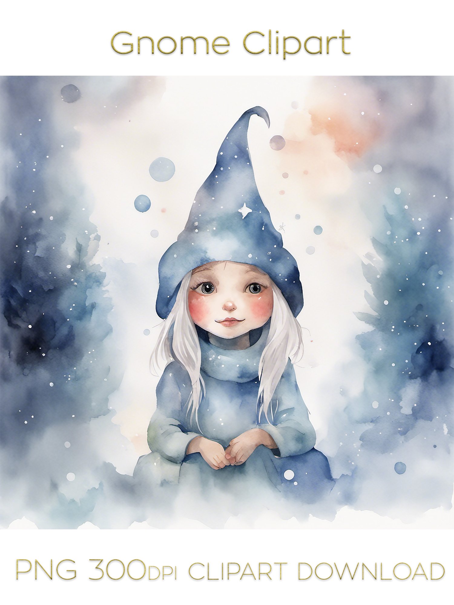 Gnome Girl Clipart Watercolor Christmas gnomes PNG (2796832)