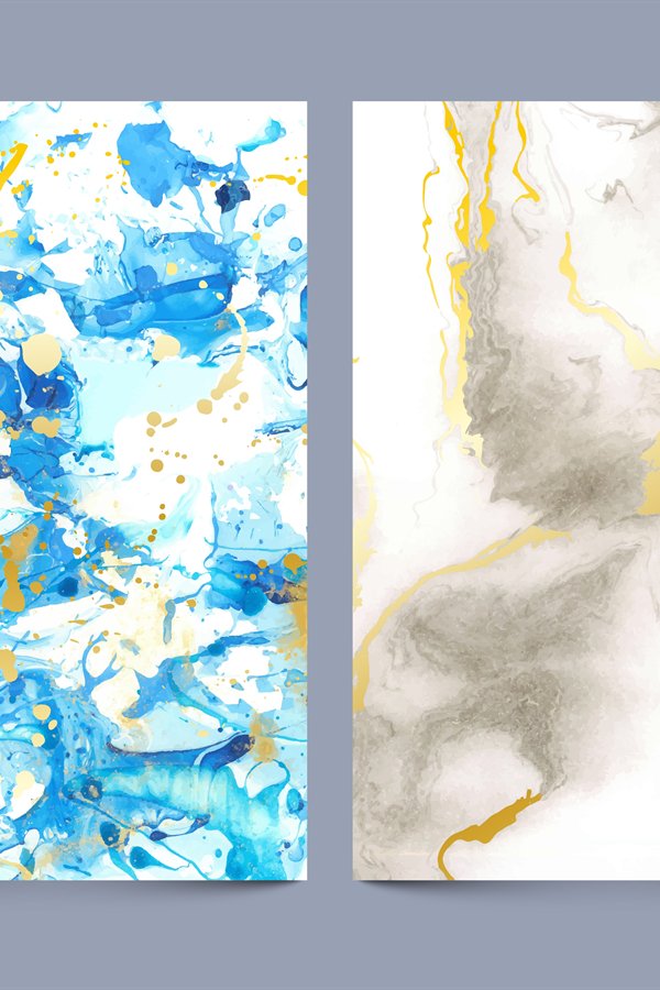 Watercolor marble textures. Abstract liquid paint (1378364)