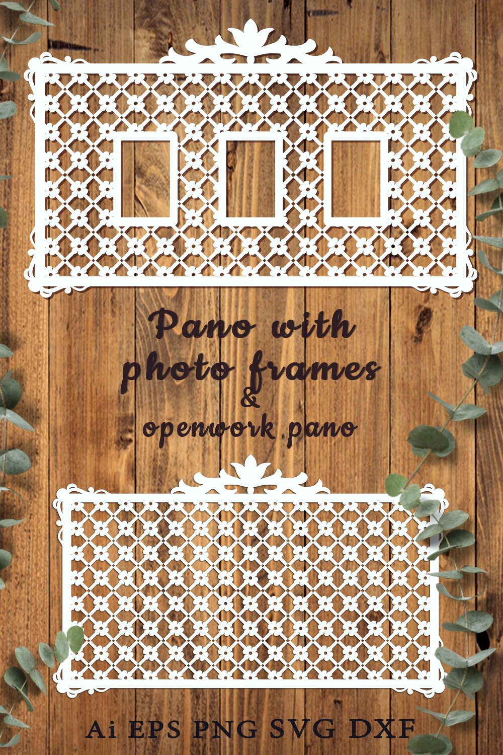 Pano with frames for photos. SVG