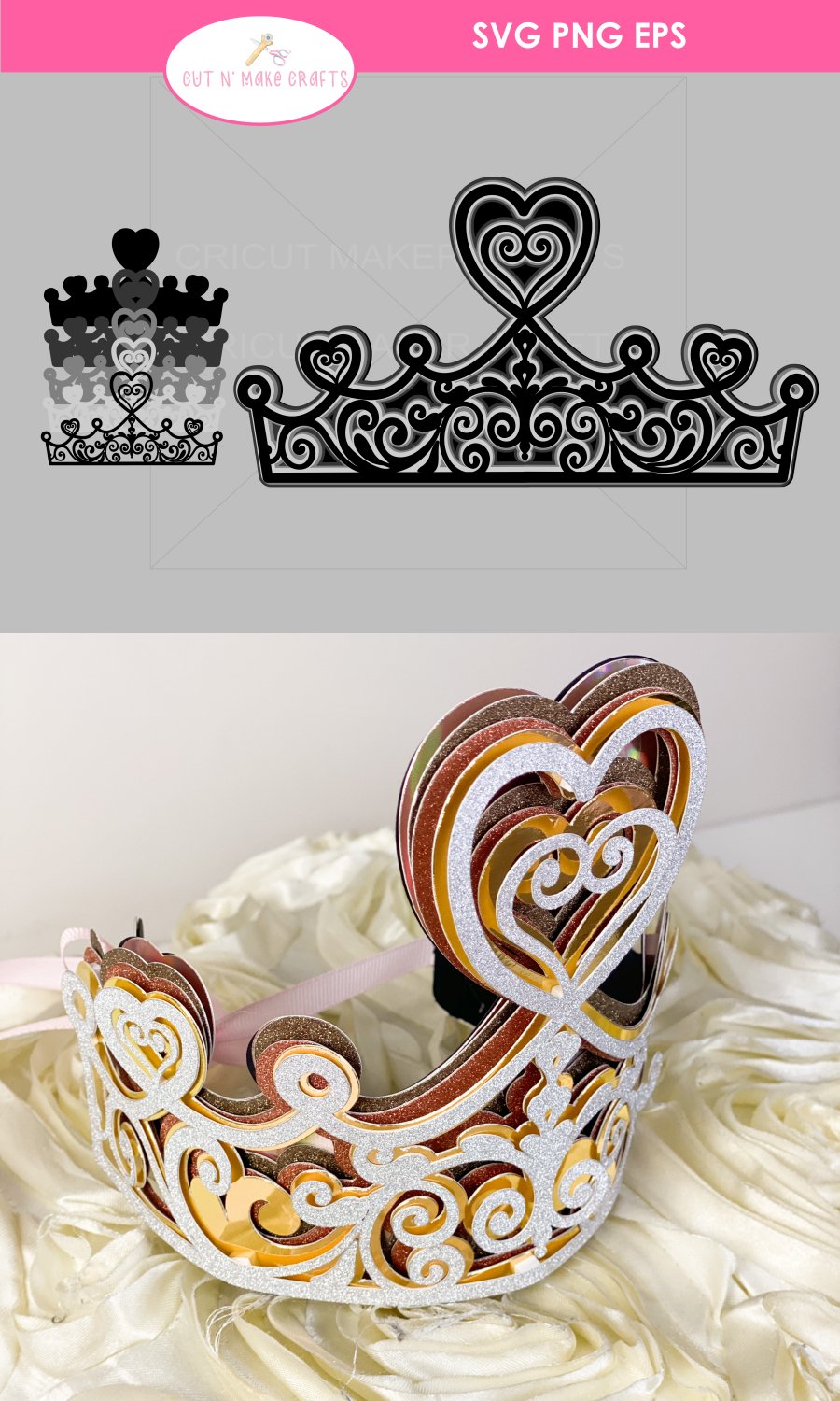 MULTILAYERED Tiara SVG, 3D FAIRYTALE Layered (932865)