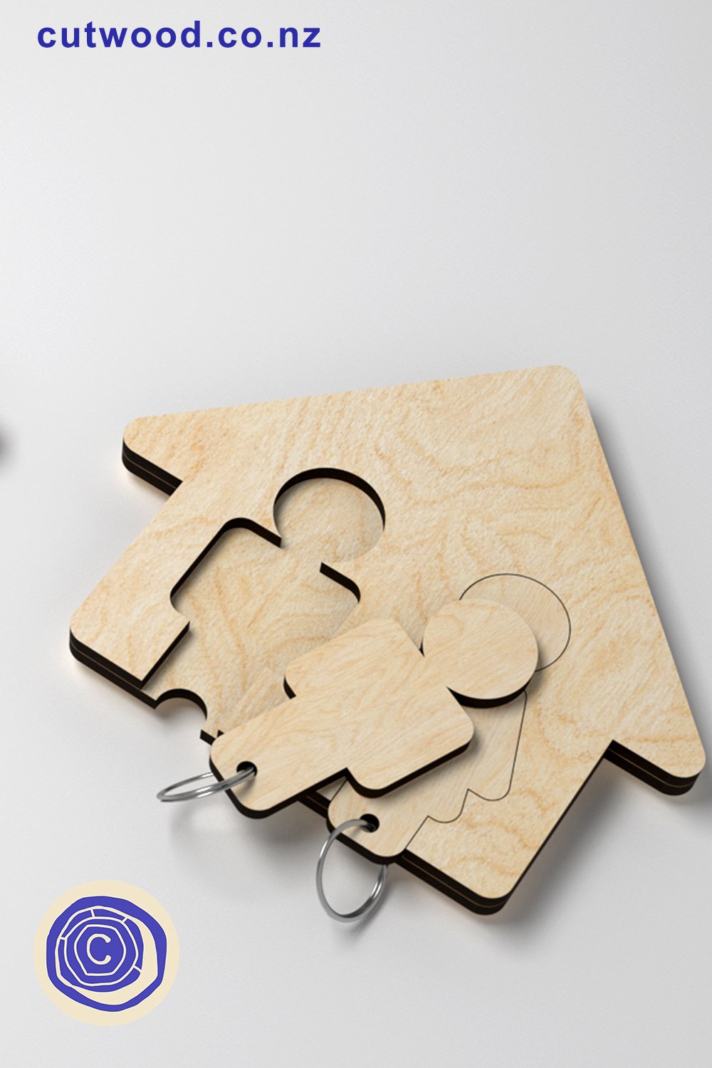 Keychain and key holder for couples SVG file
