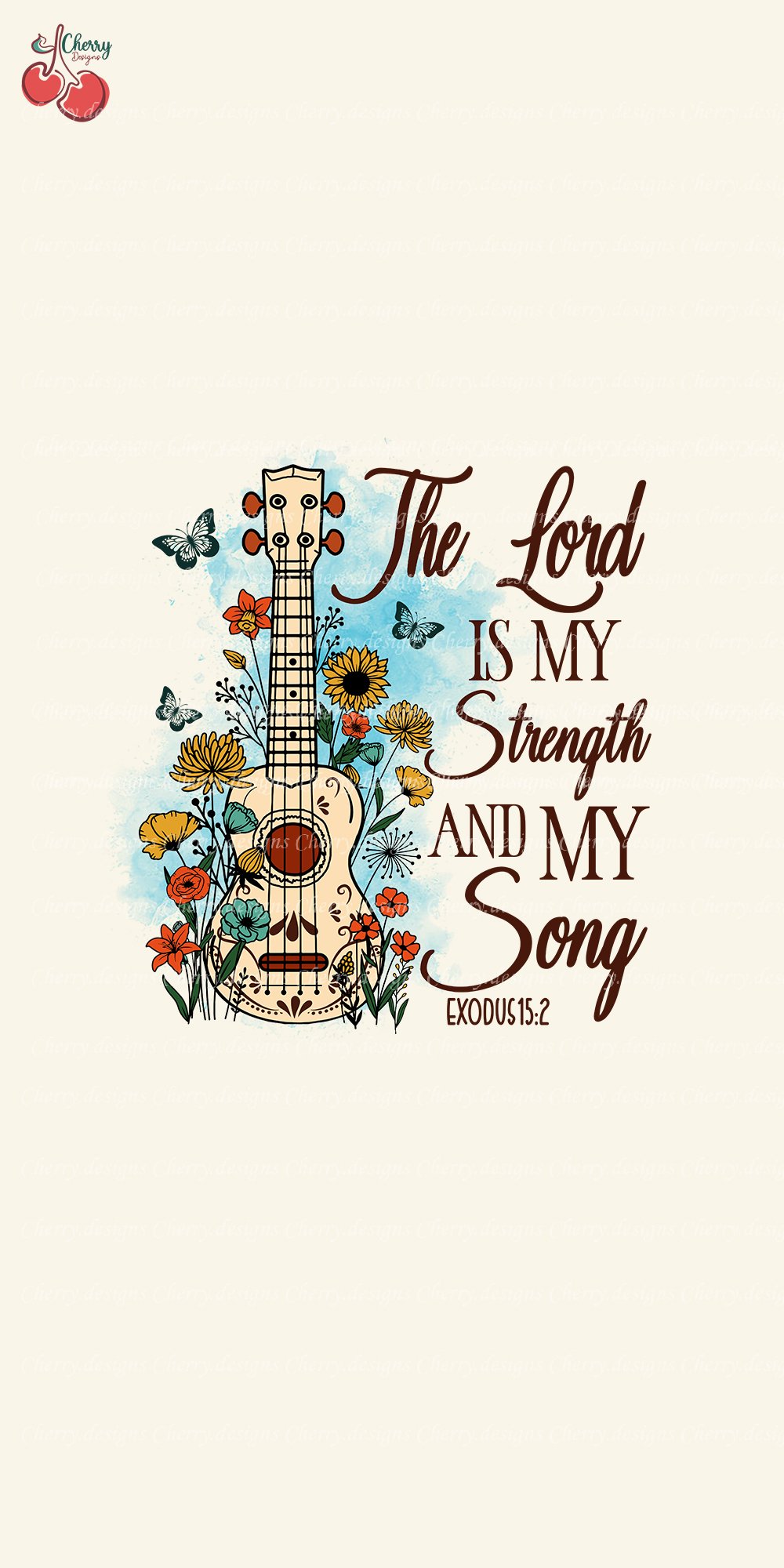 The Lord Is My Strength And My Song PNG, Christian Retro Png