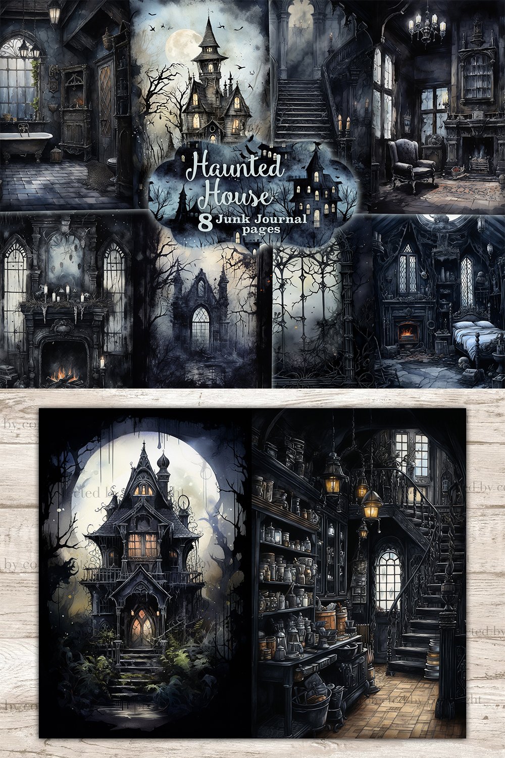 Haunted House Junk Journal Pages | Creepy Journal Printable