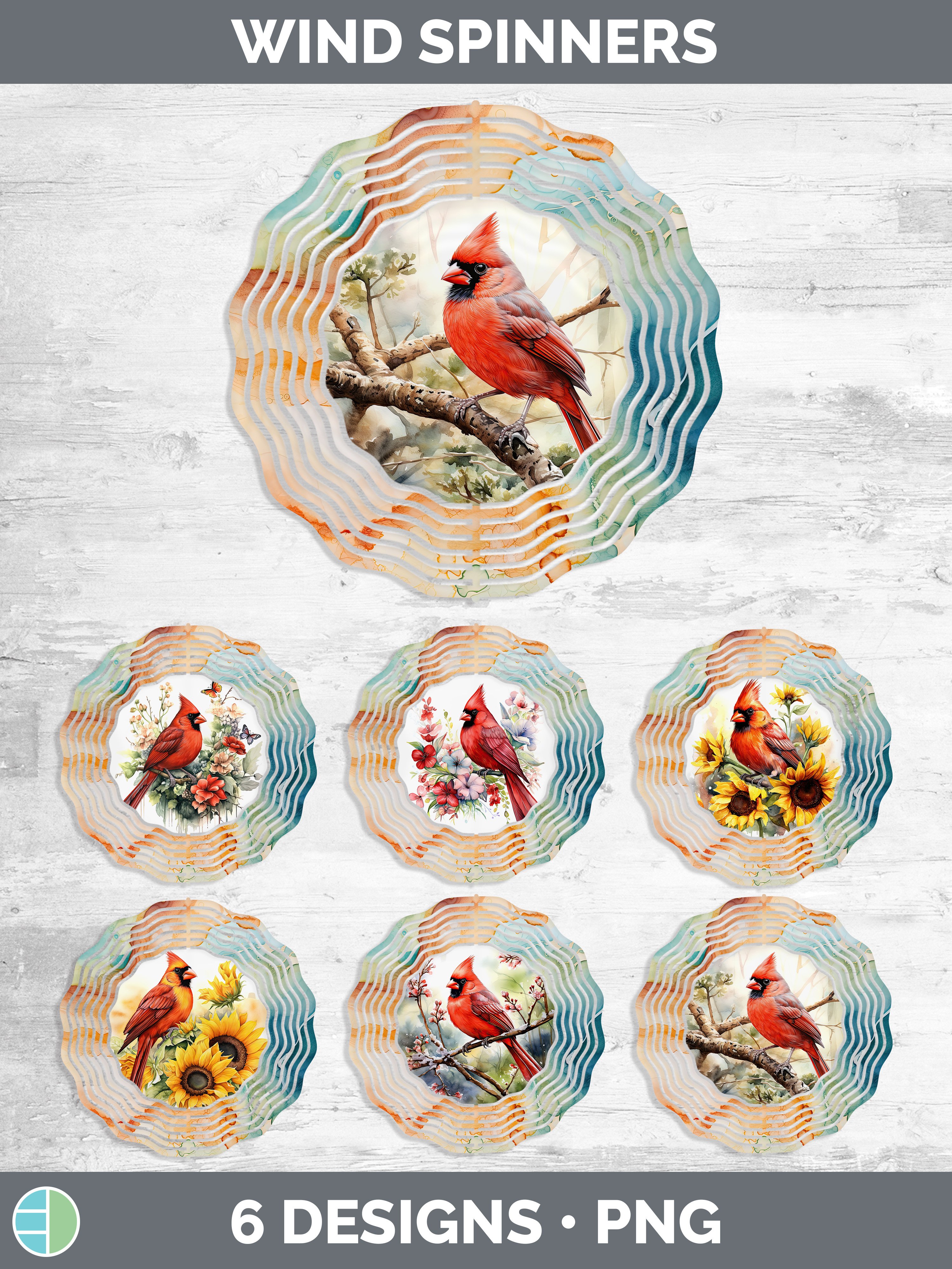 Pretty Cardinal Bird Wind Spinner | Bundle Spinner Designs