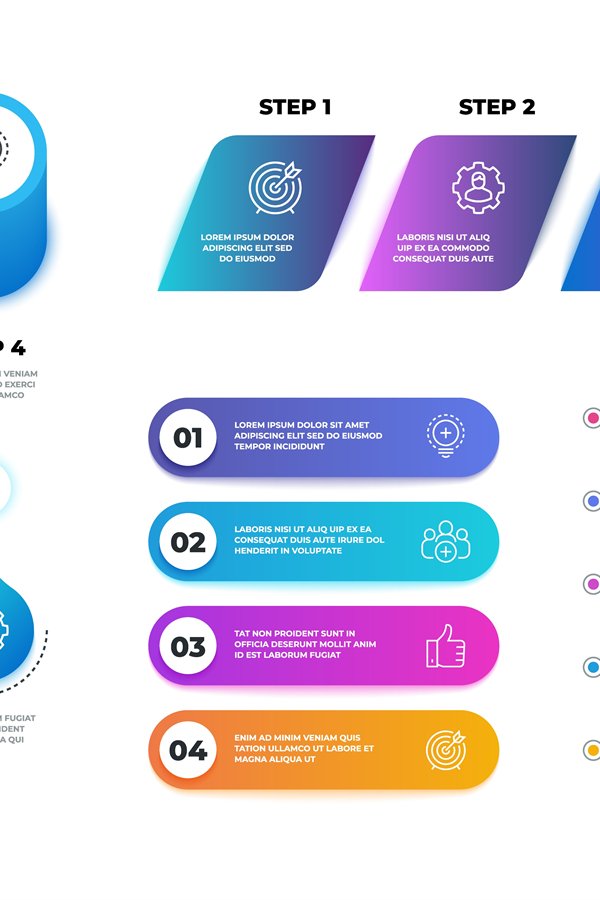 Step 3D infographic. Timeline graph chart, workflow business