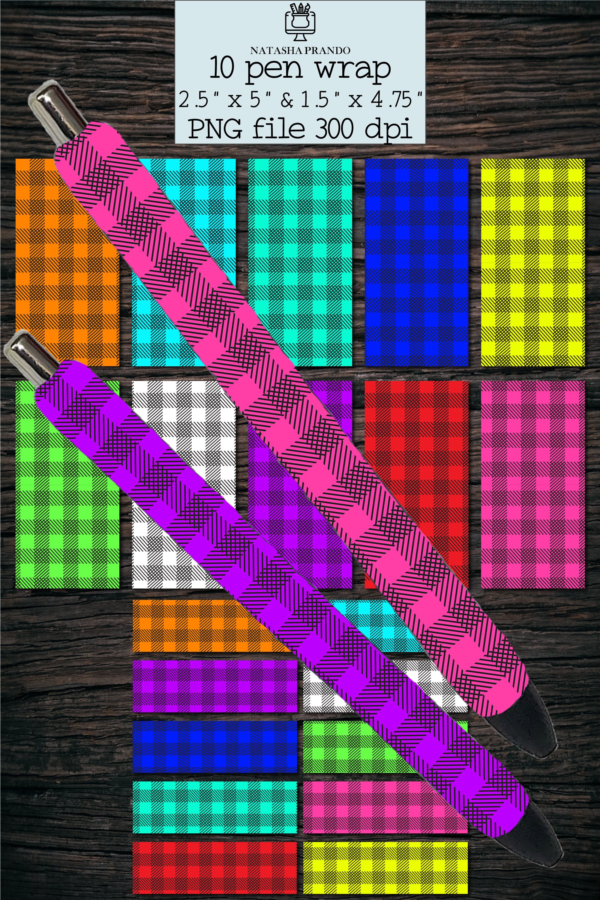Buffalo Plaid waterslide Pen Wrap Bundle