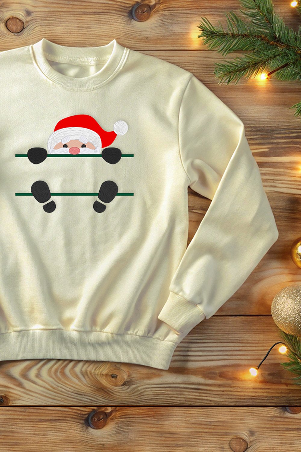 Peeking Santa Split Embroidery File