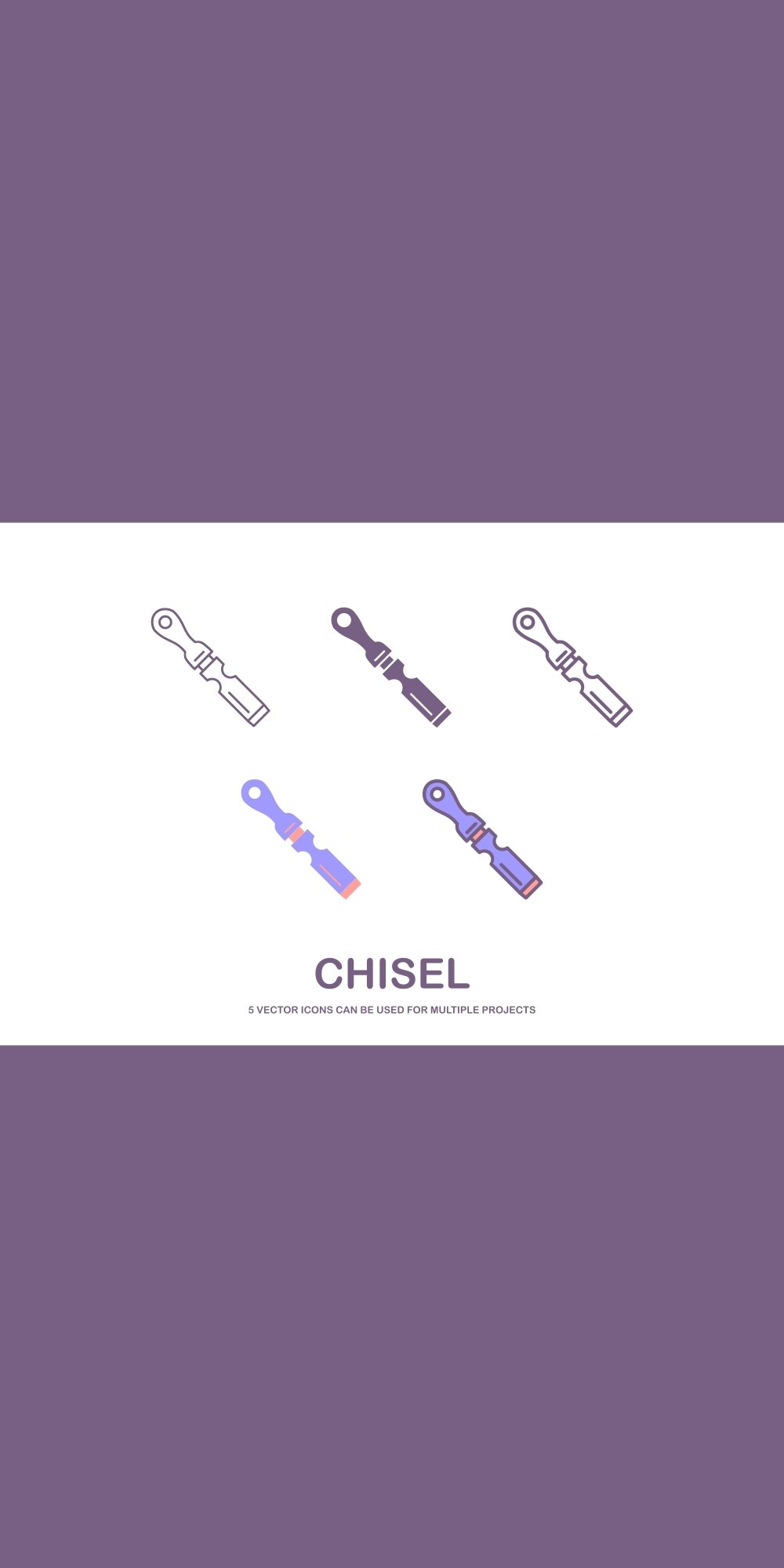 Chisel Icon. Shadow Reflection Design. Vector Illustration.