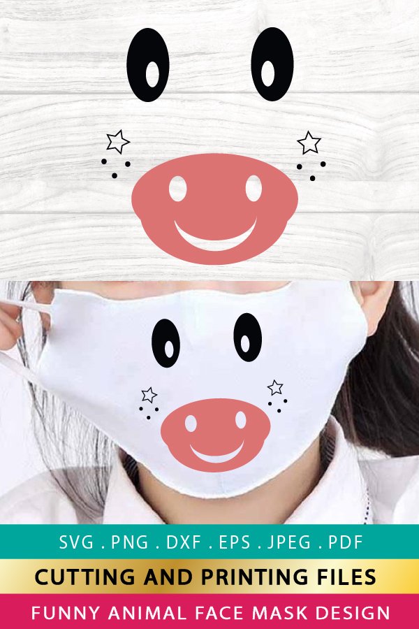 Mask SVG PNG EPS DXF Animal Face Mask SVG Funny Face Mask