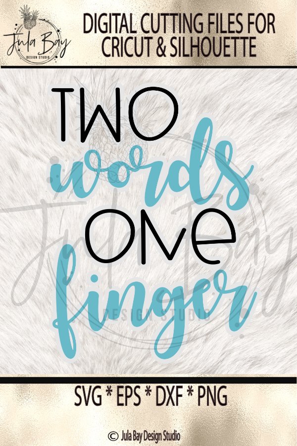 Funny Sublimation Design PNG Two Words One Finger Swear SVG