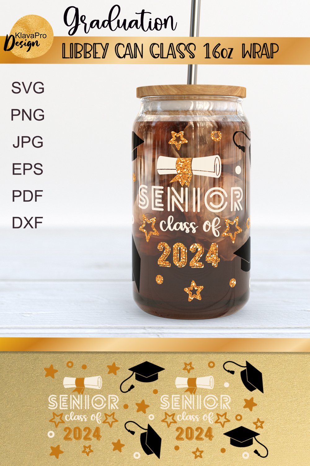 Graduation Libbey glass 16oz | Can glass wrap svg (3315364)